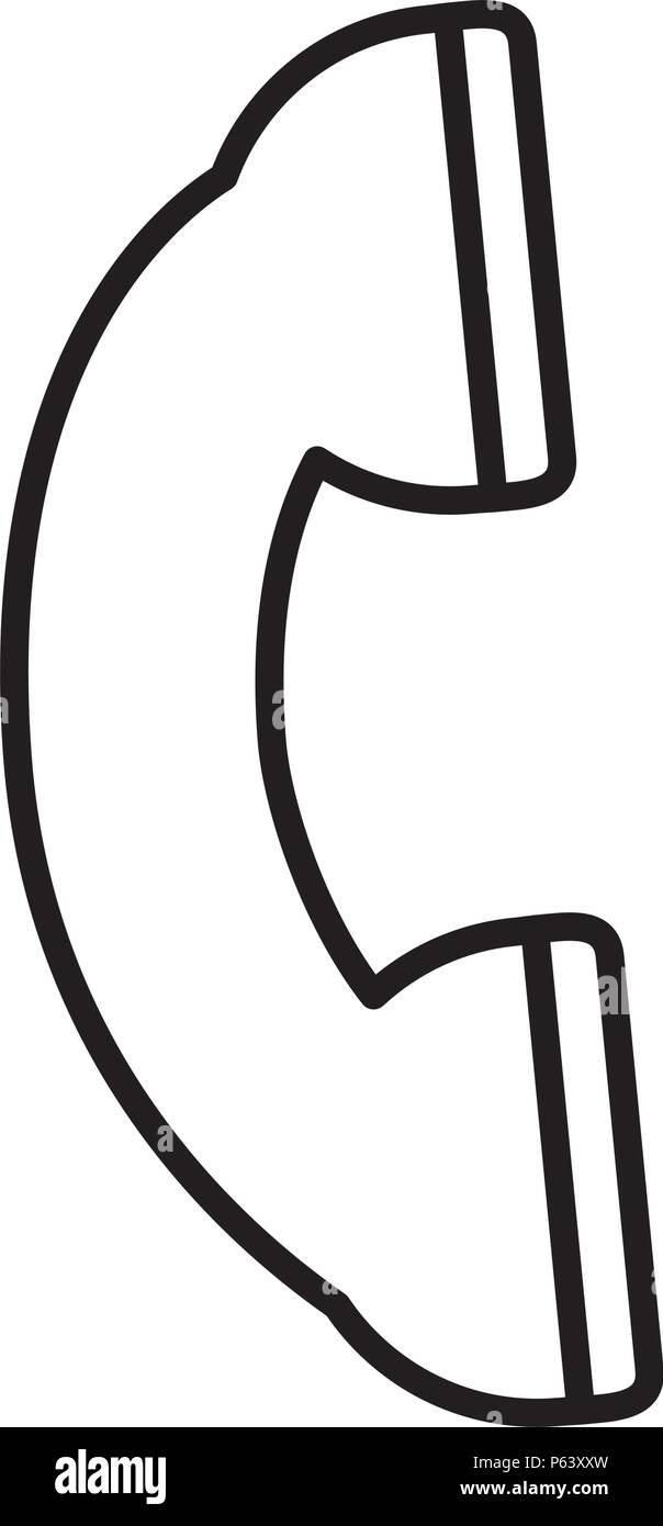 line graphic phone communication pictogram sign vector illustration ...