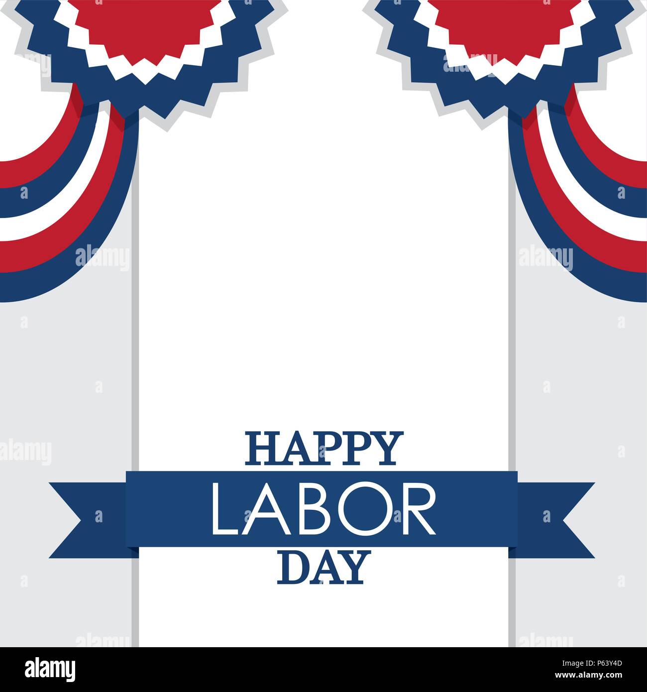 Labor day frame with usa ribbon awards vector illustration graphic ...