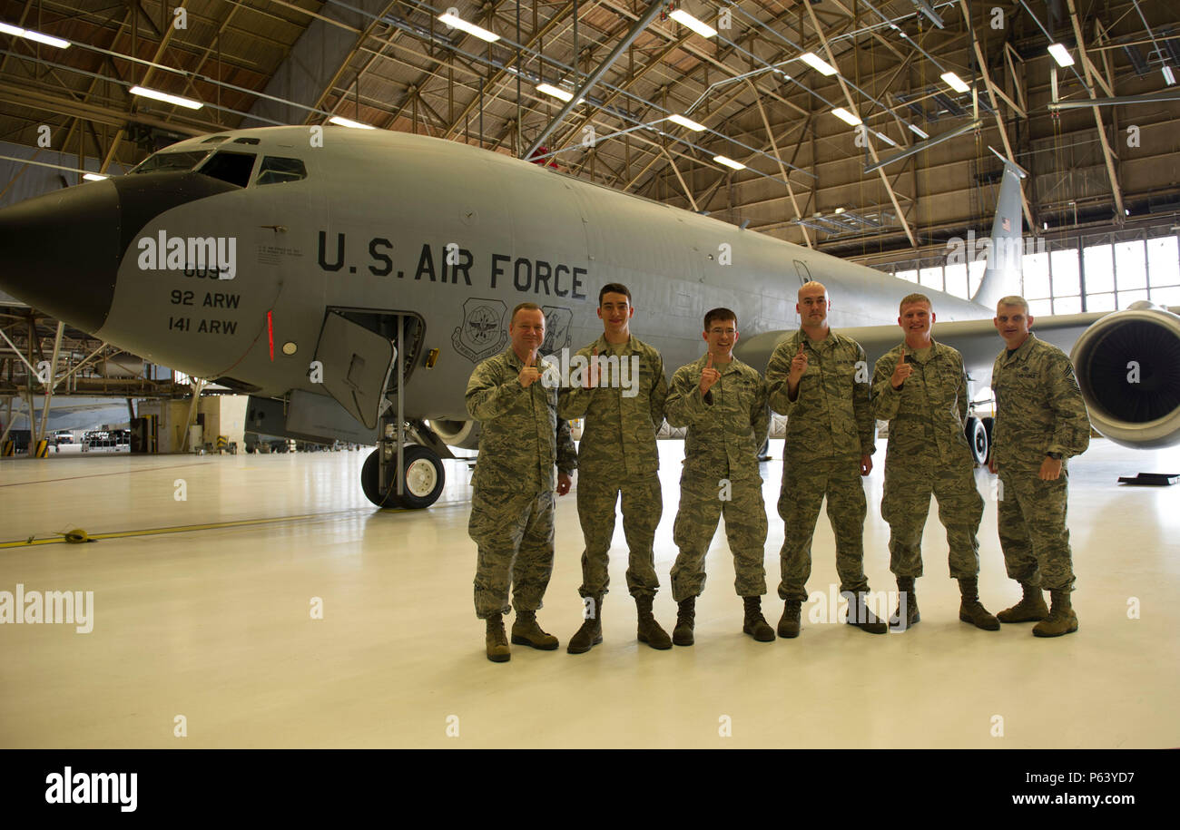 Col. Brian McDaniel (left), 92nd Air Refueling Wing commander, and ...