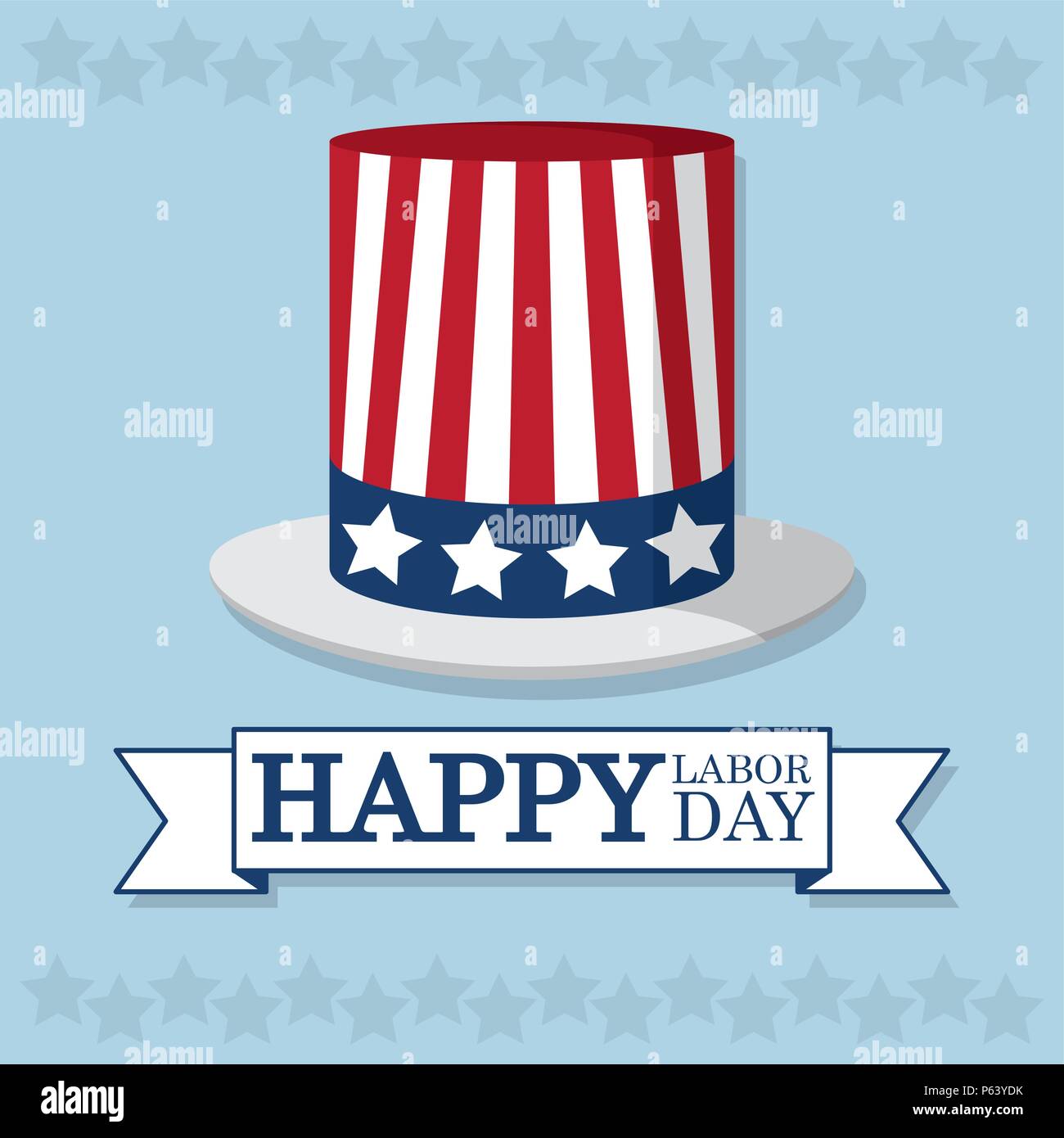 Uncle sam hat with ribbon banner vector illustration graphic design ...