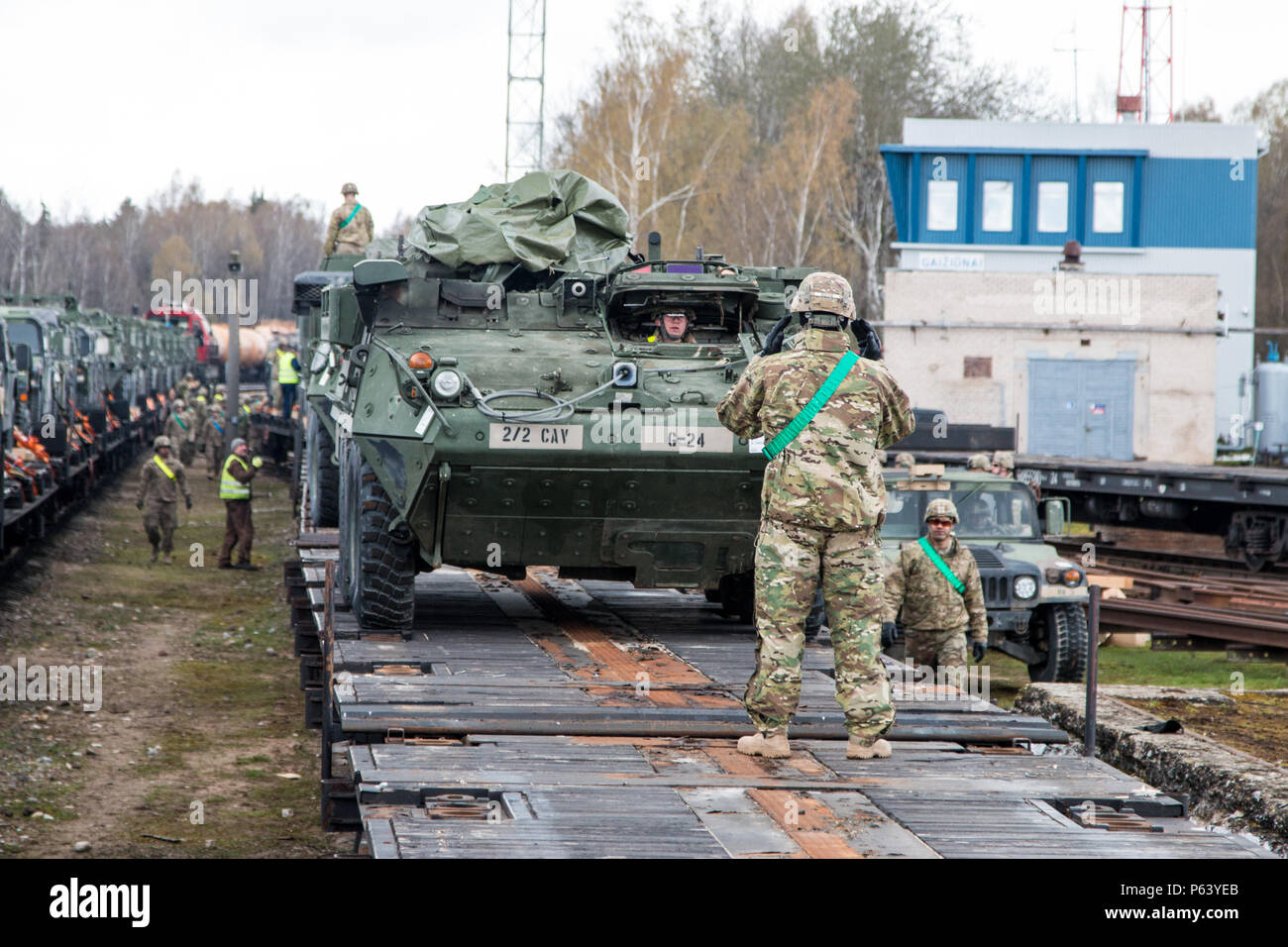 Ghost Troop, 2nd Squadron, 2nd Cavalry Regiment Soldiers unload a ...
