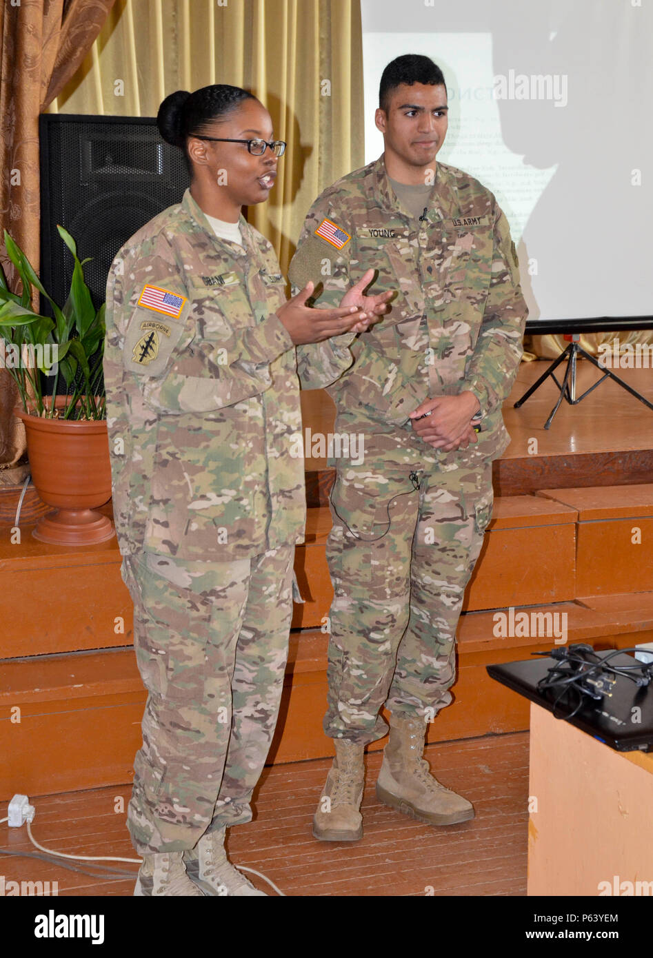 Soldiers with the 80th Civil Affairs Battalion, Sgt. 1st Class Trenica ...