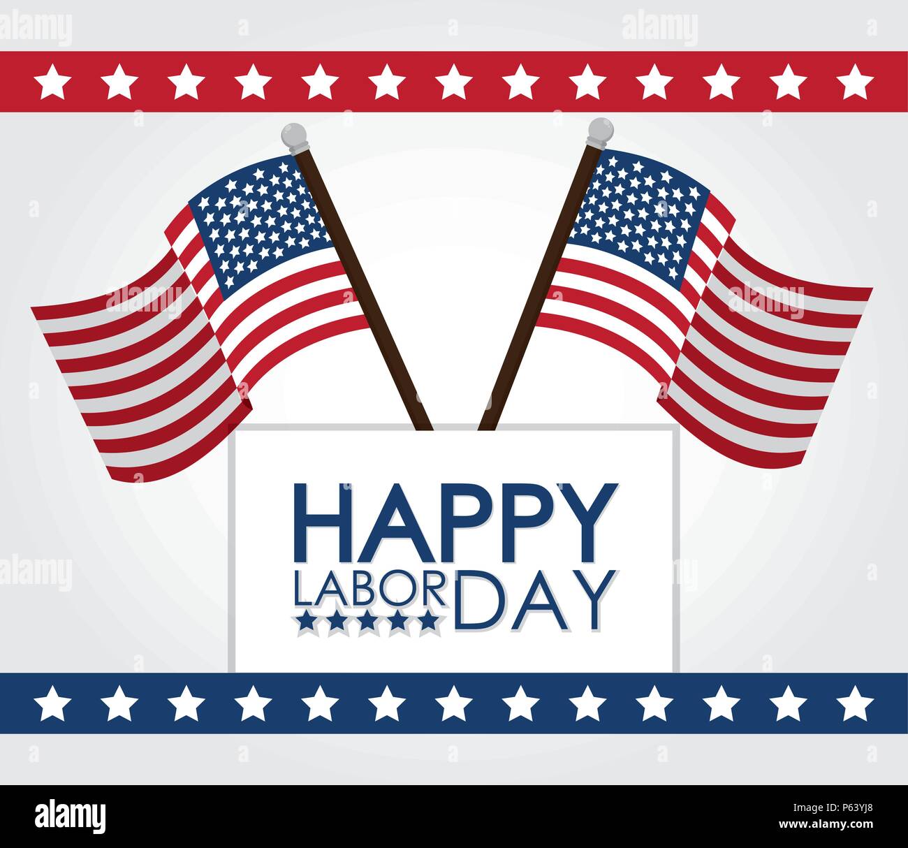 Labor day frame with USA flags vector illustration graphic design Stock ...