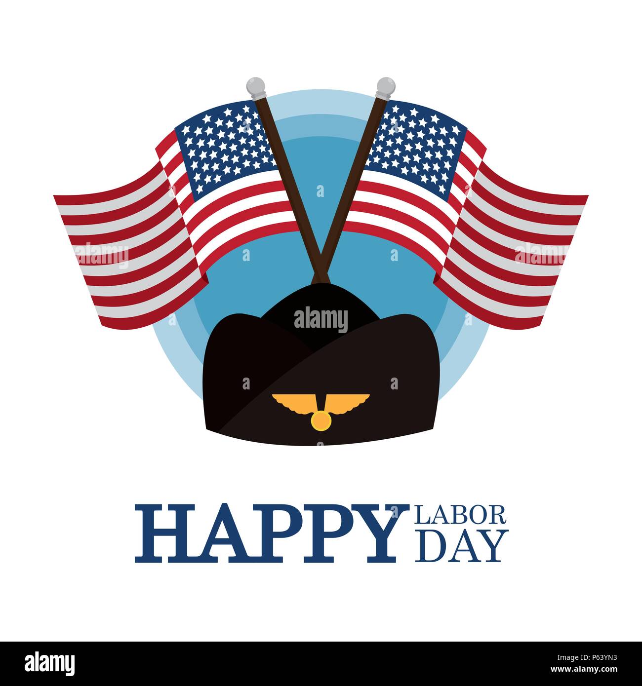 Pilot hat with USA flags vector illustration graphic design Stock ...