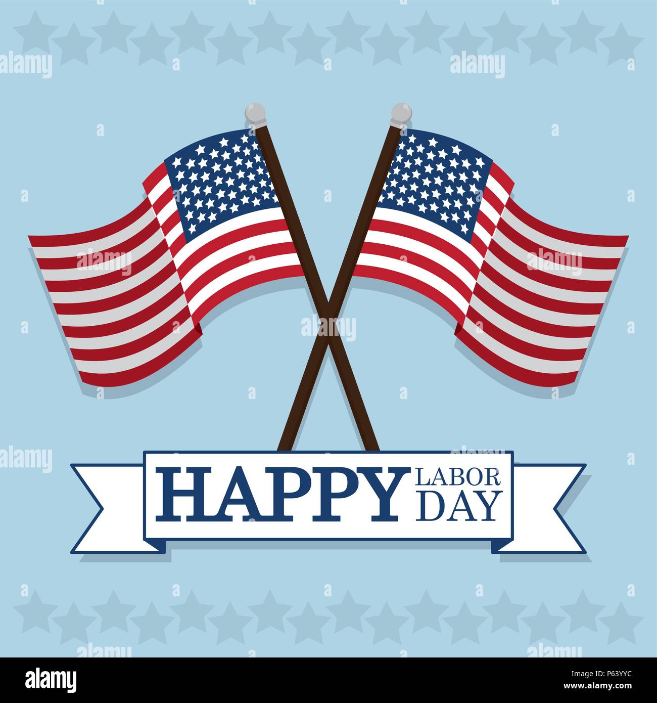 USA flags crossed over blue background vector illustration graphic ...