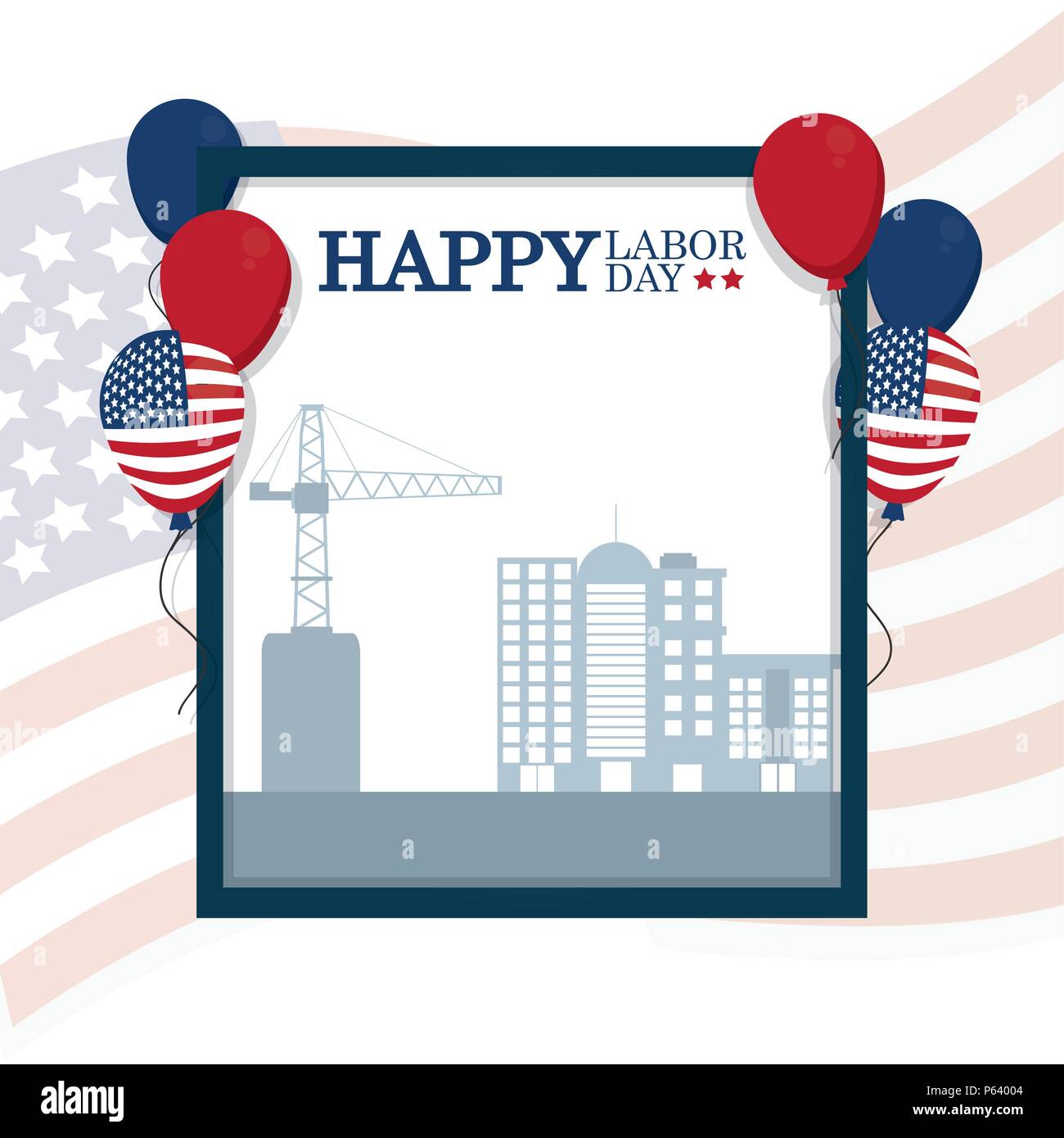 Labor day frame with usa balloons vector illustration graphic design ...