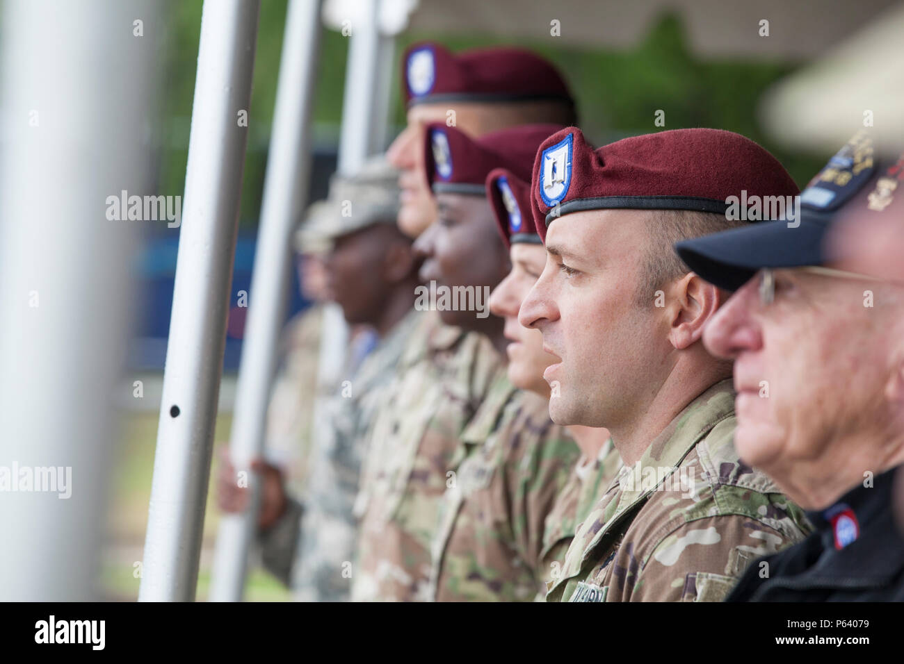 U.S. Army paratroopers, Veterans and guests attend the wreath-laying ...