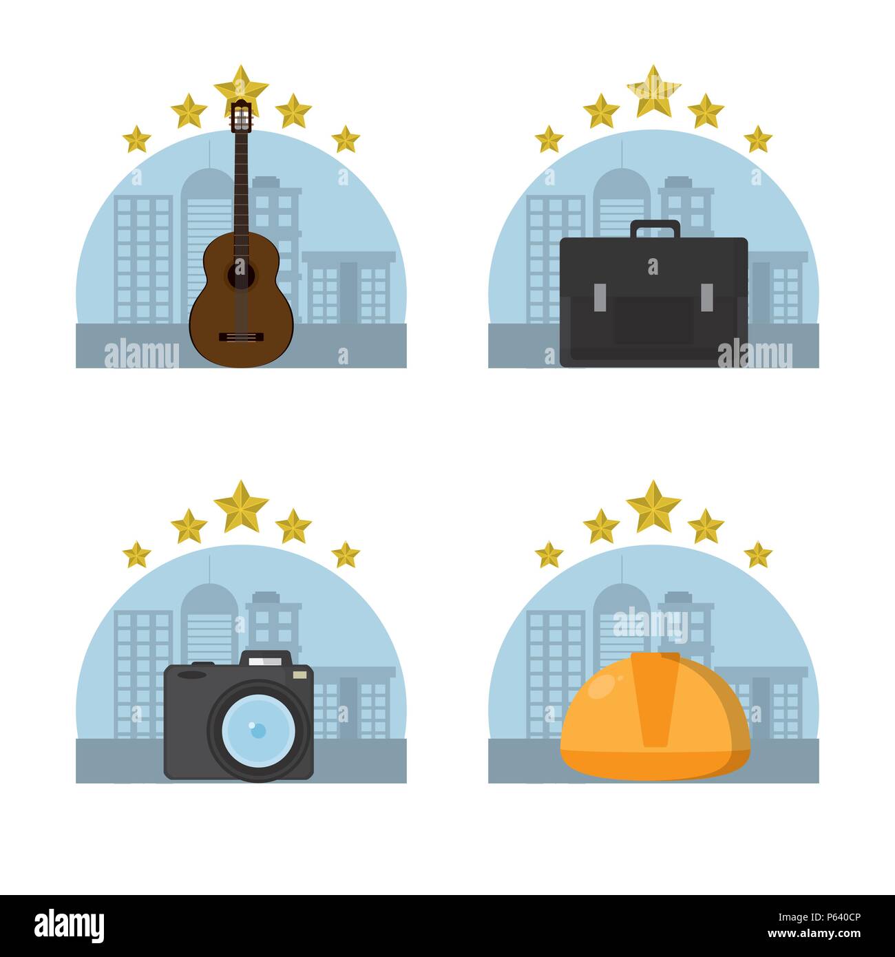 Set of work tools collection vector illustration graphic design Stock ...