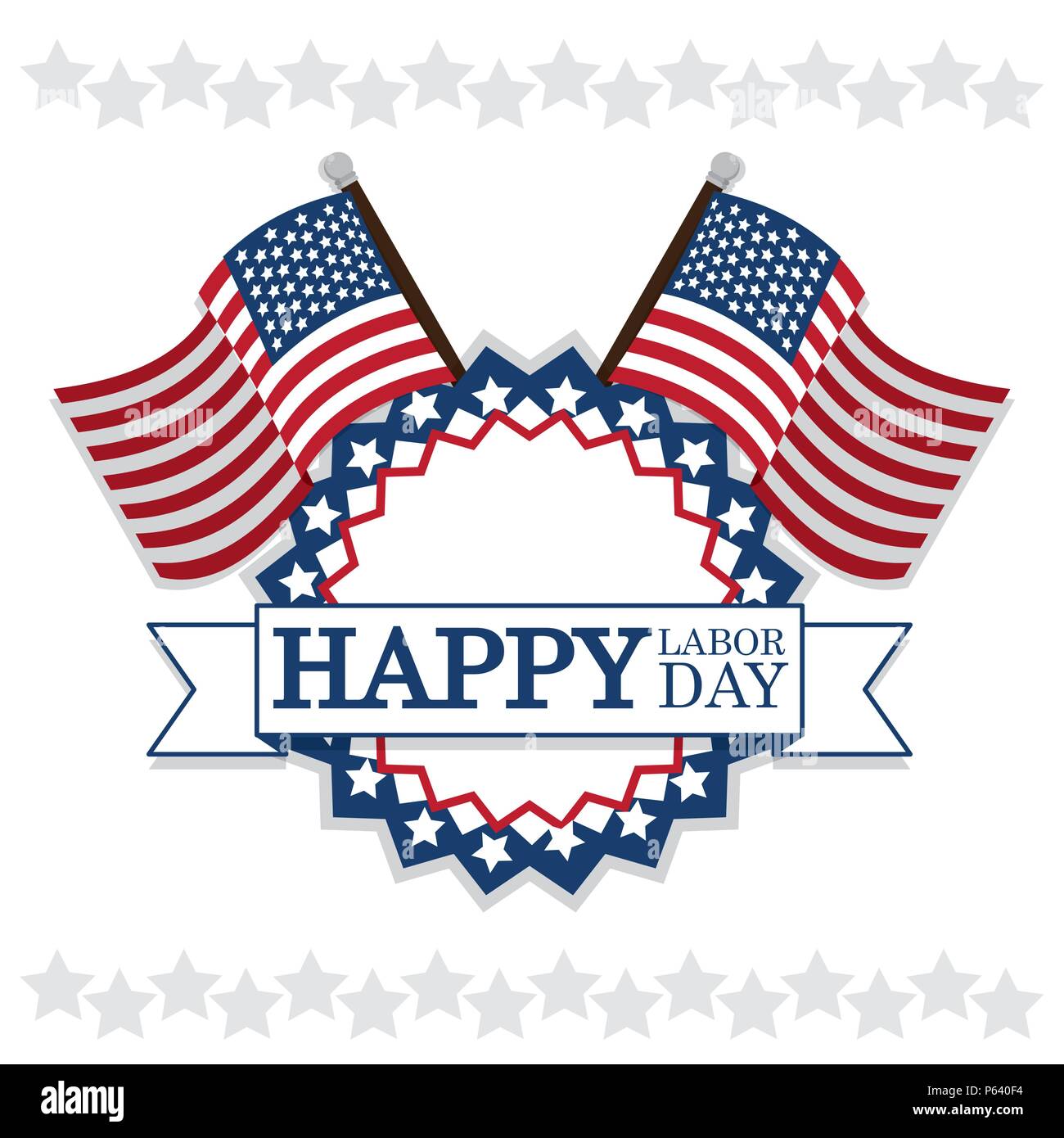 Labor day USA award ribbon vector illustration graphic design Stock ...