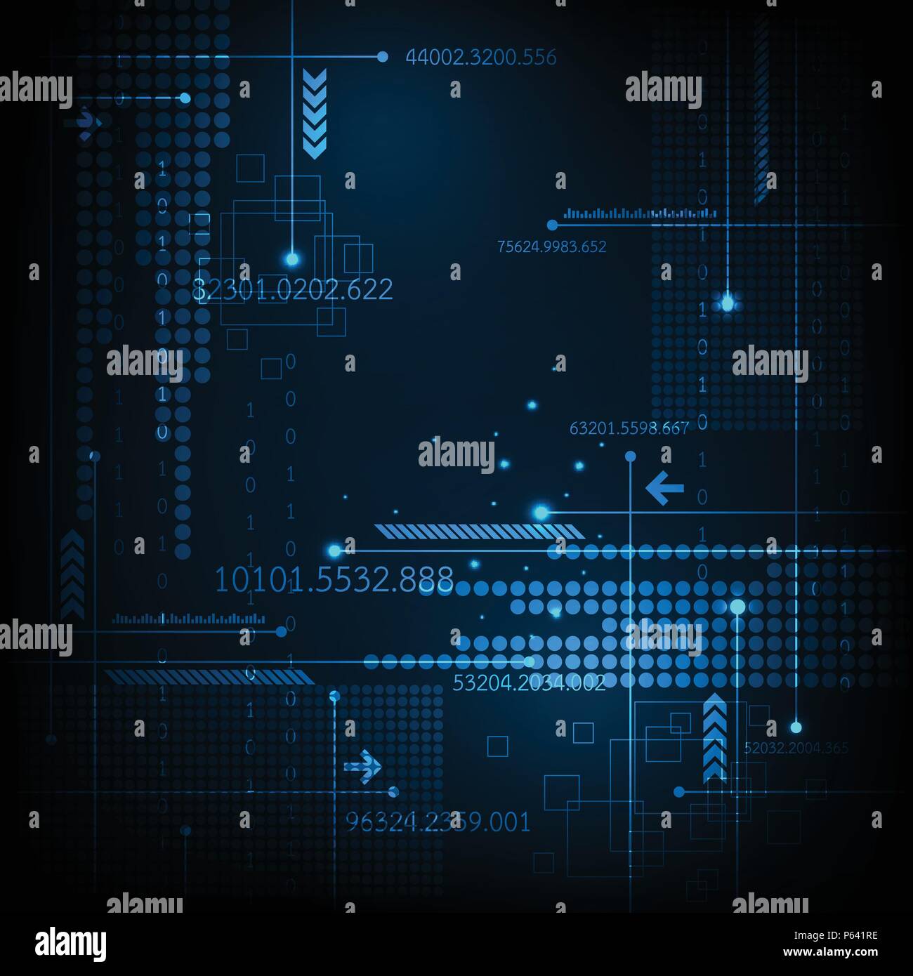 Vector digital technology on a dark blue background Stock Vector Image ...