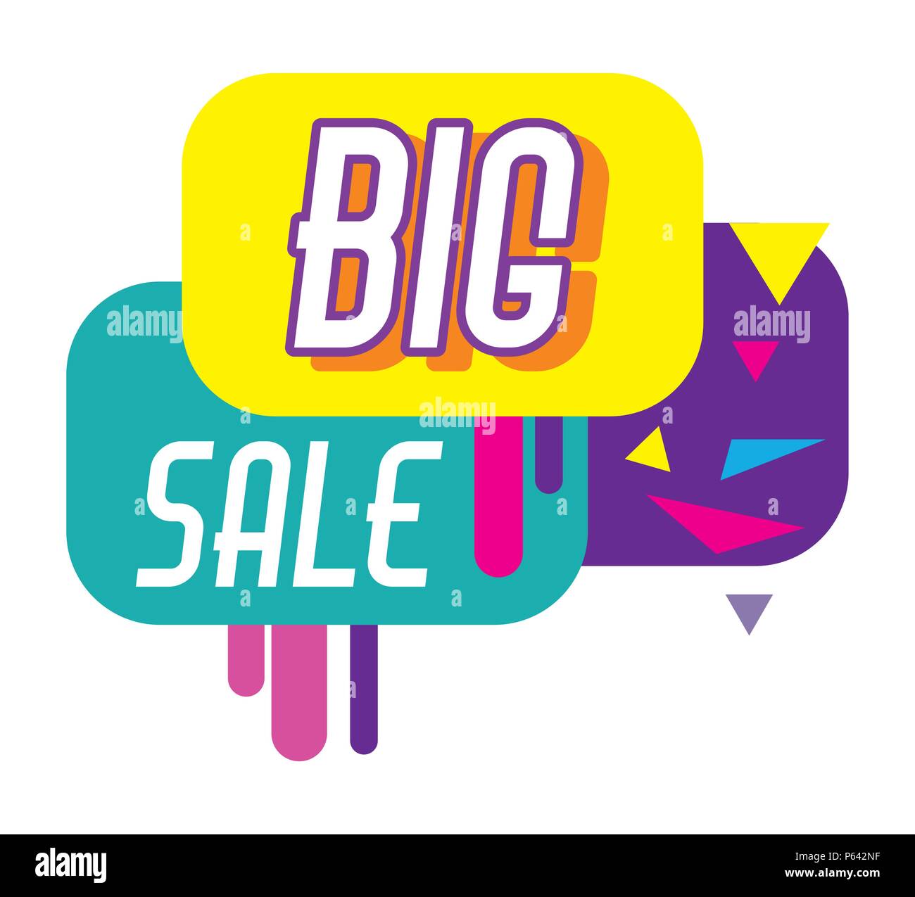 Big sale shopping discounts colorful poster vector illustration graphic ...
