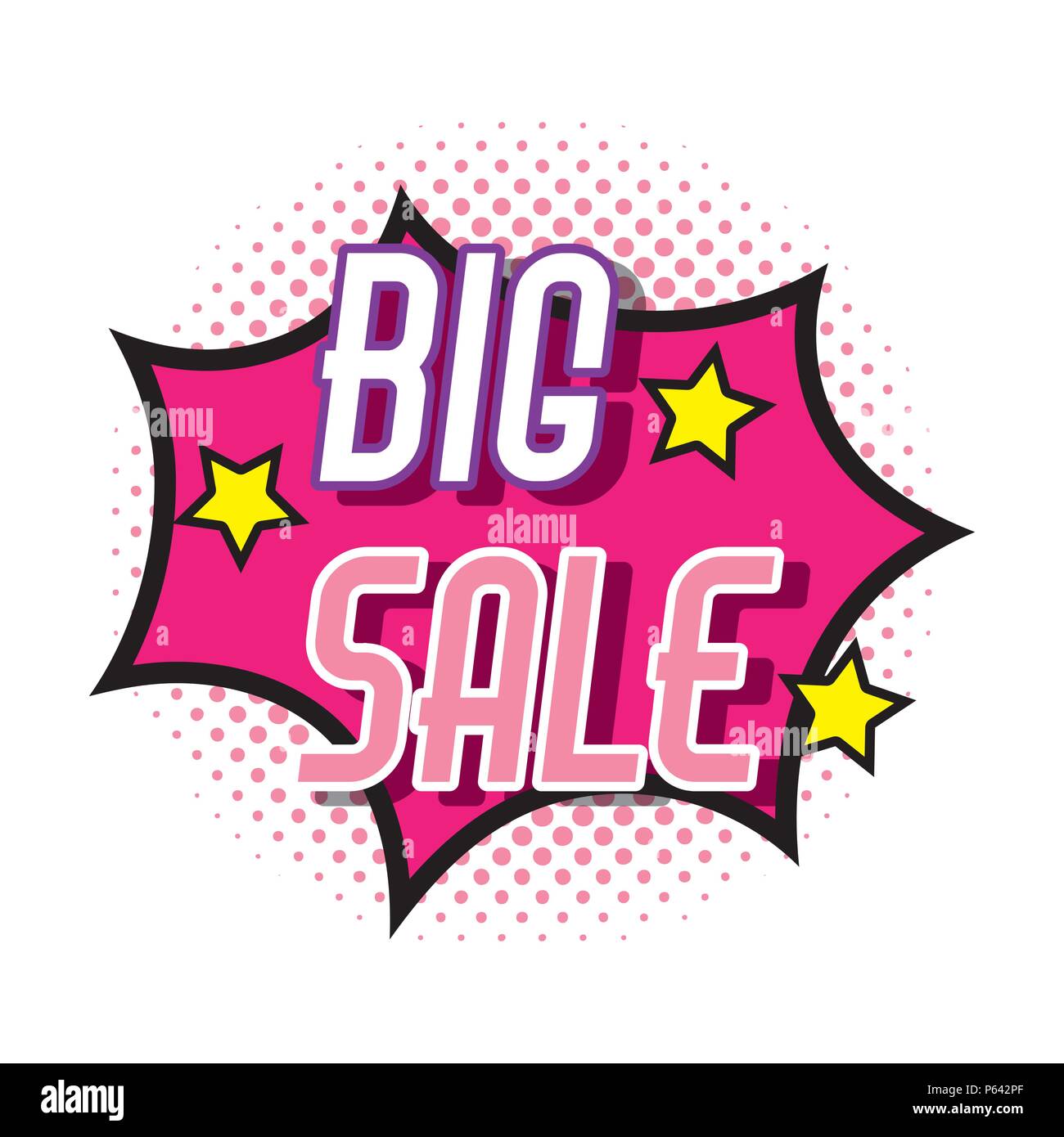 Big sale pop colorful art style poster vector illustration graphic ...