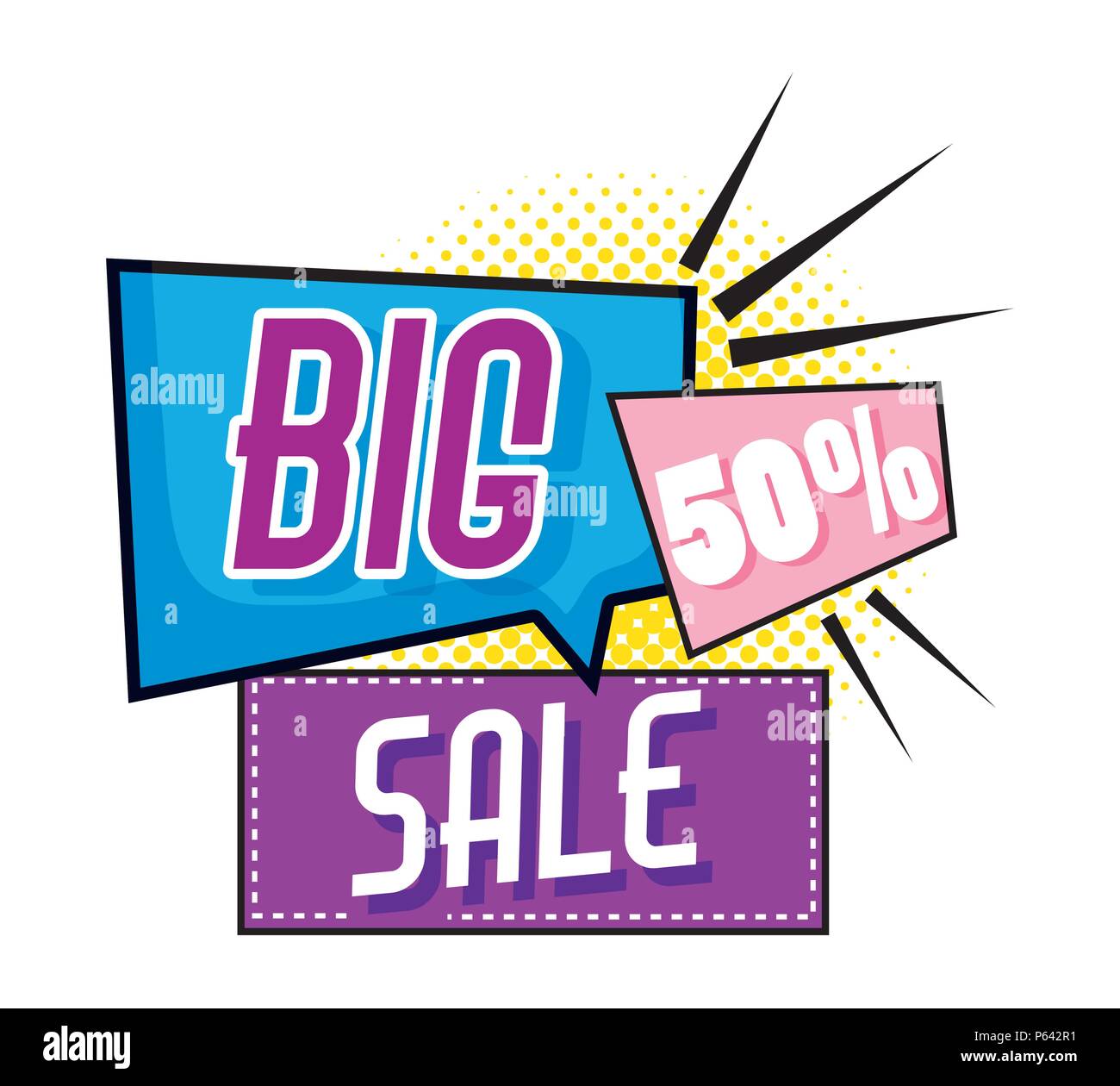 Big sale pop colorful art style poster vector illustration graphic ...