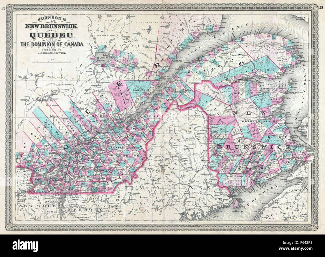 1870 Johnson Map of Quebec, Canada - Geographicus - Quebec-johnson-1870 ...