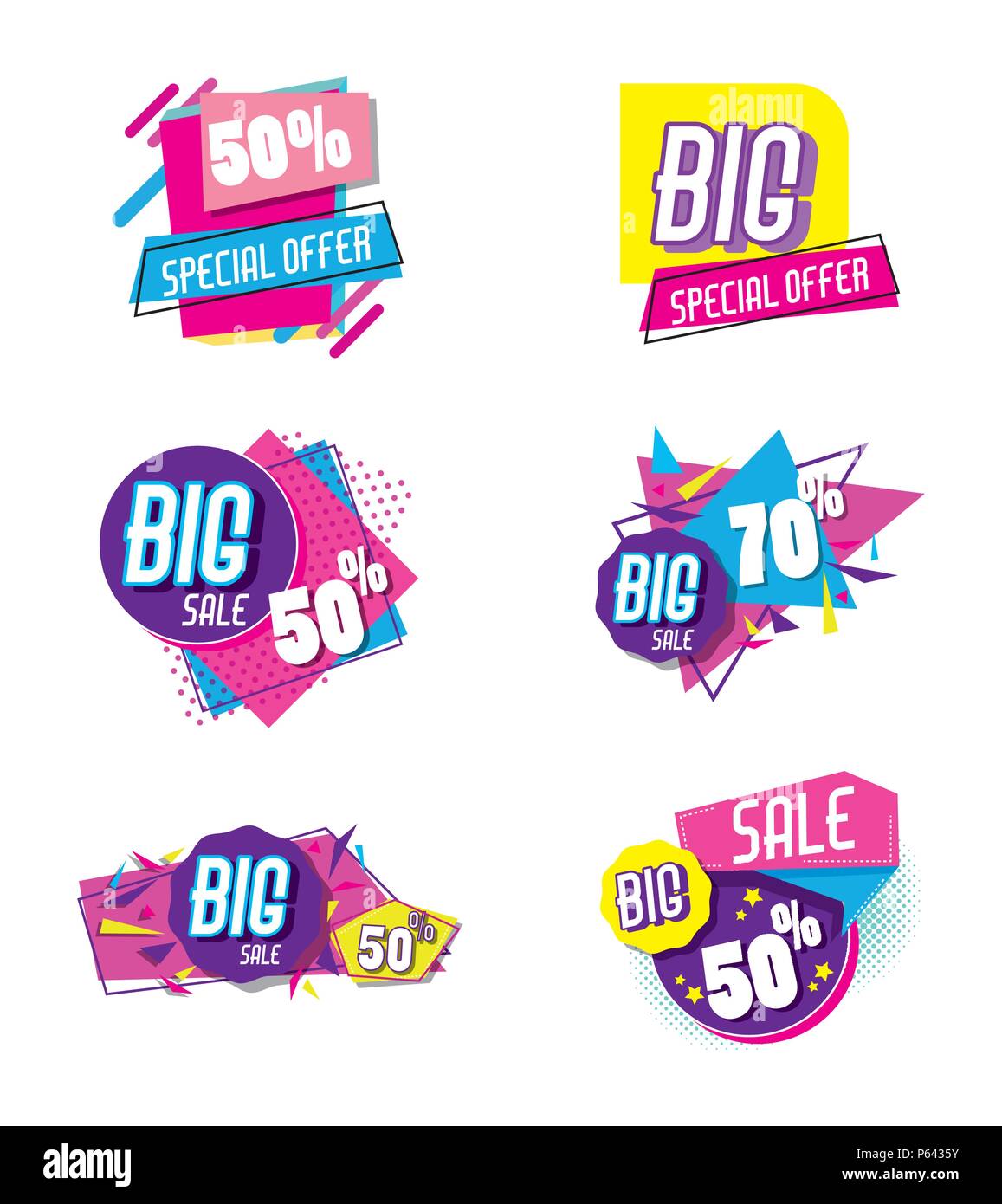 Set of sale shopping poster collection vector illustration graphic ...