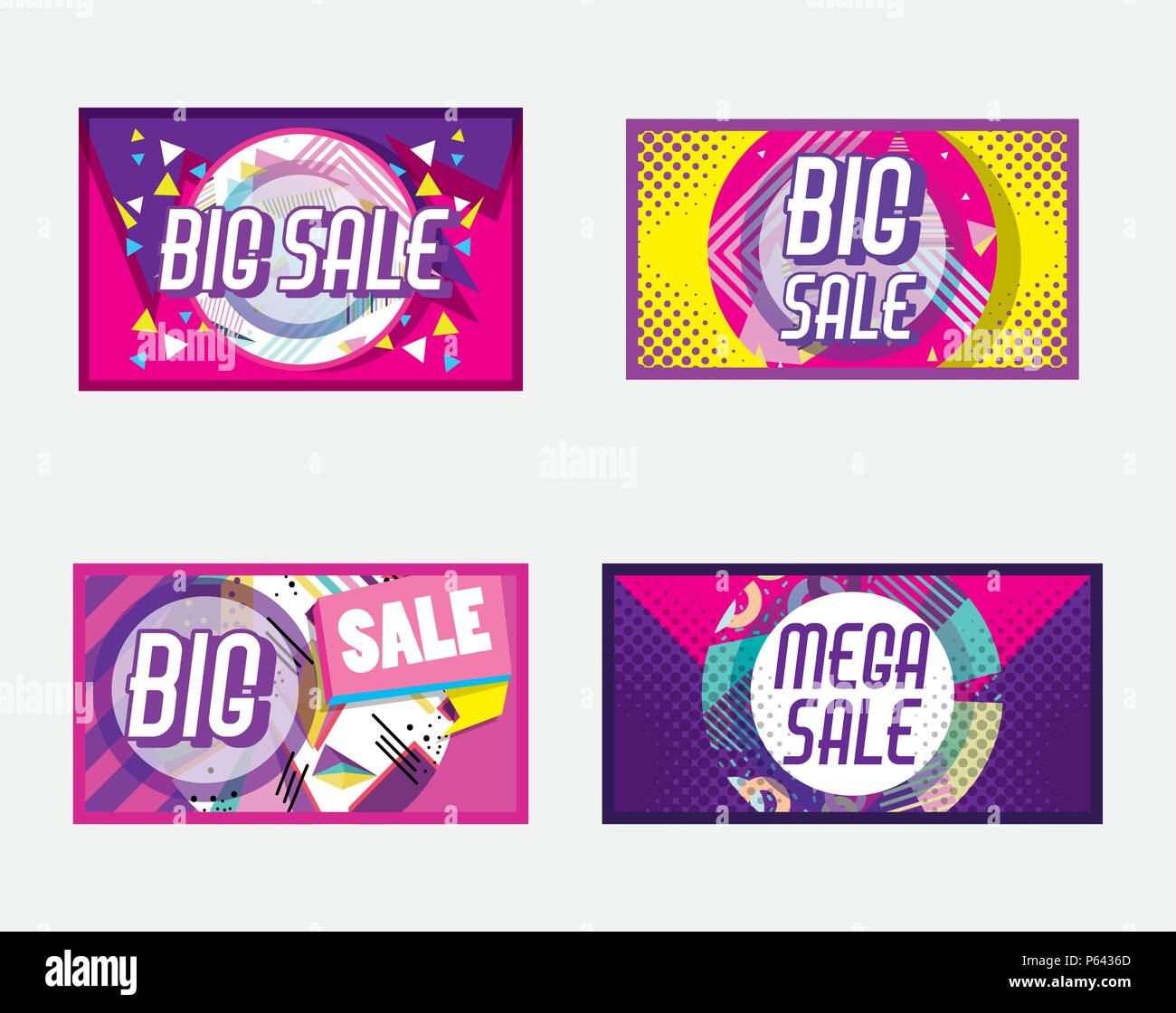 Set of sale shopping poster collection vector illustration graphic ...