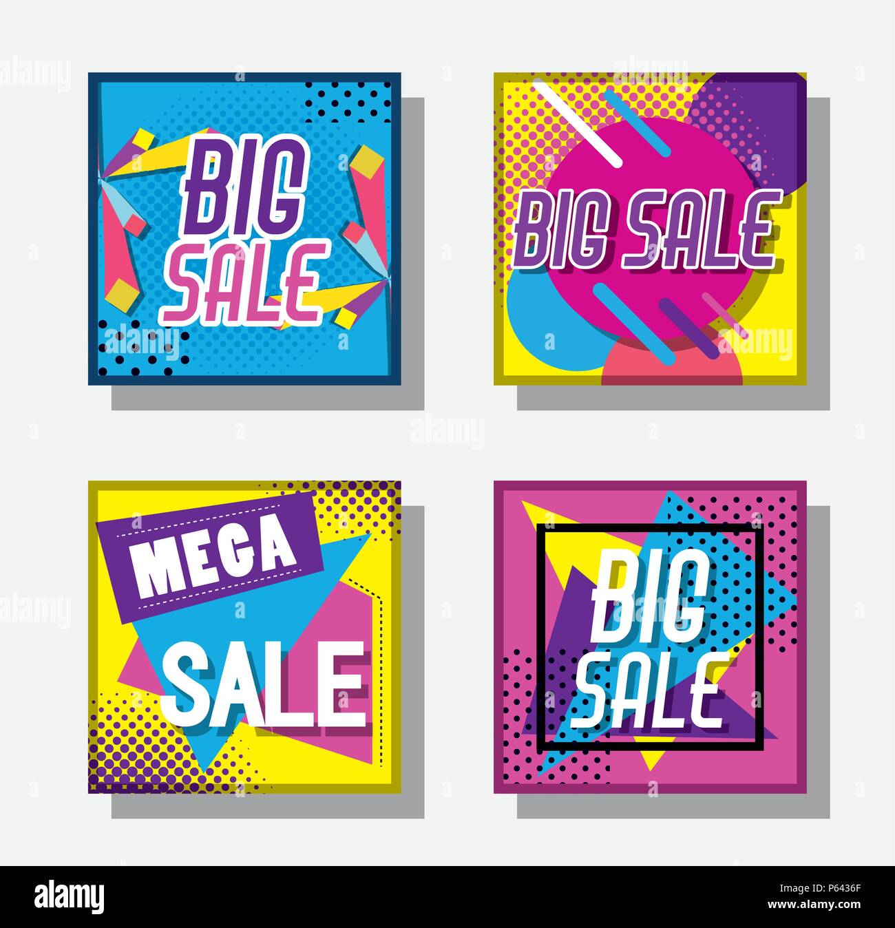 Set of sale shopping poster collection vector illustration graphic ...