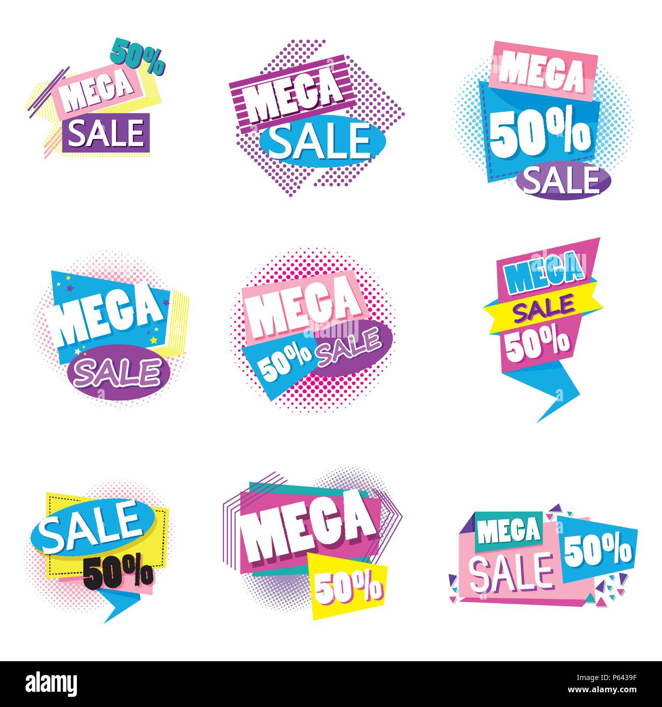 Set of sale shopping poster collection vector illustration graphic ...
