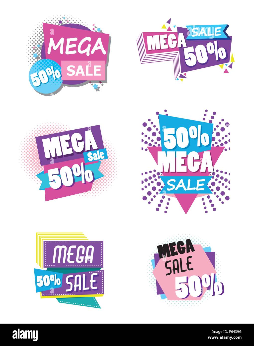 Set of sale shopping poster collection vector illustration graphic ...
