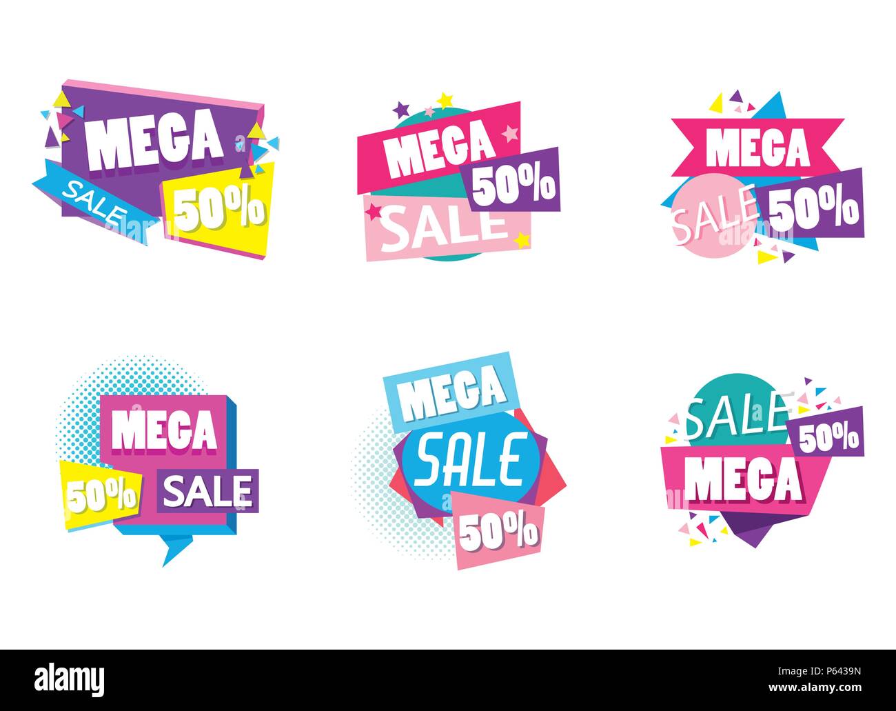 Set of sale shopping poster collection vector illustration graphic ...