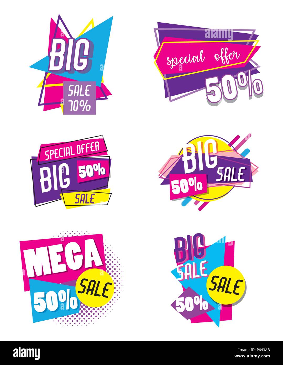Set of sale shopping poster collection vector illustration graphic ...