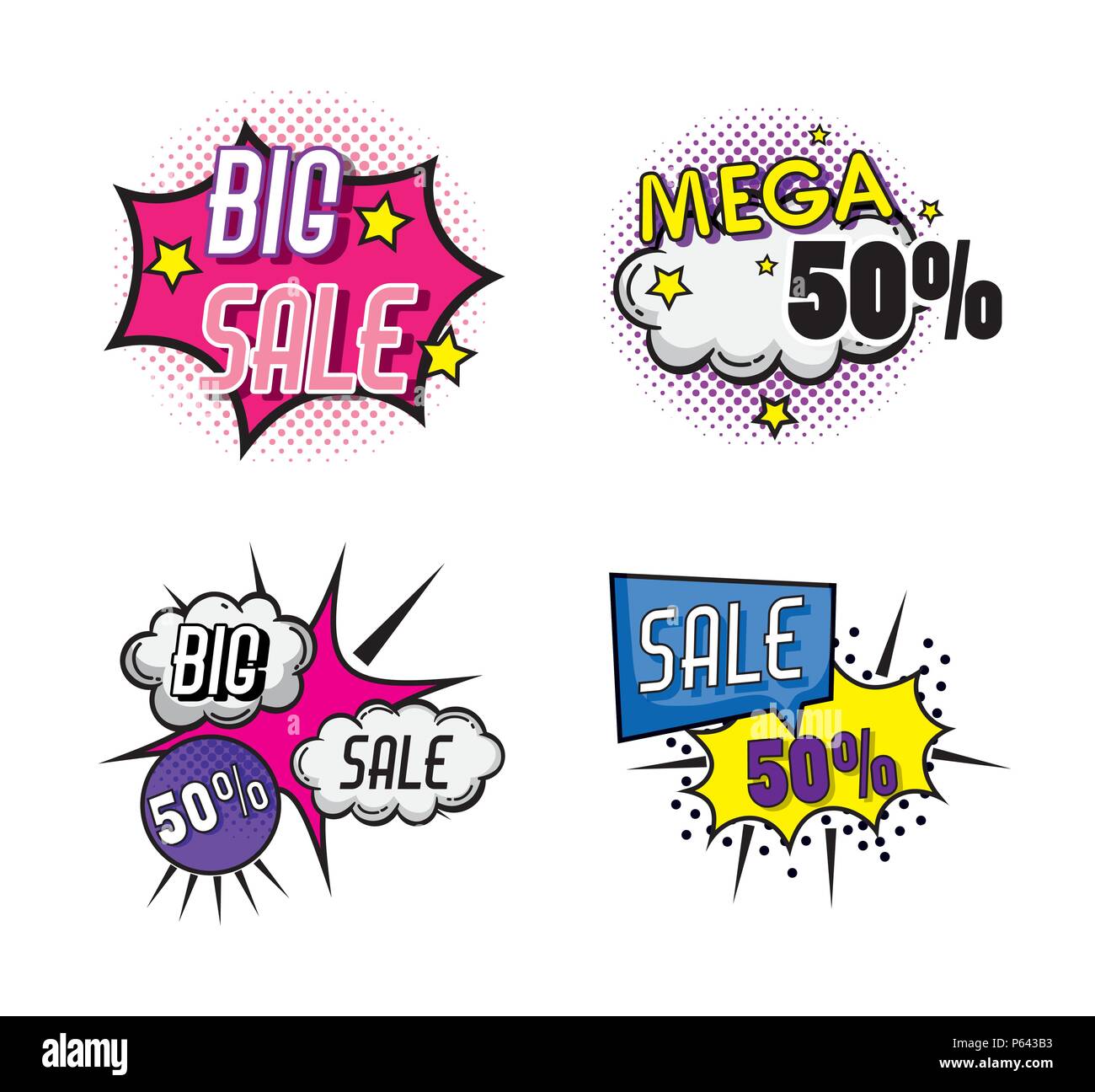 Set of sale shopping poster collection vector illustration graphic ...
