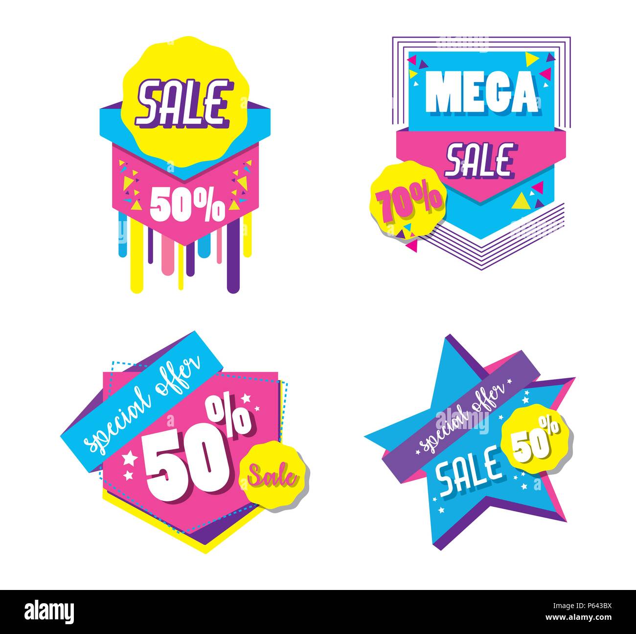 Set of sale shopping poster collection vector illustration graphic ...