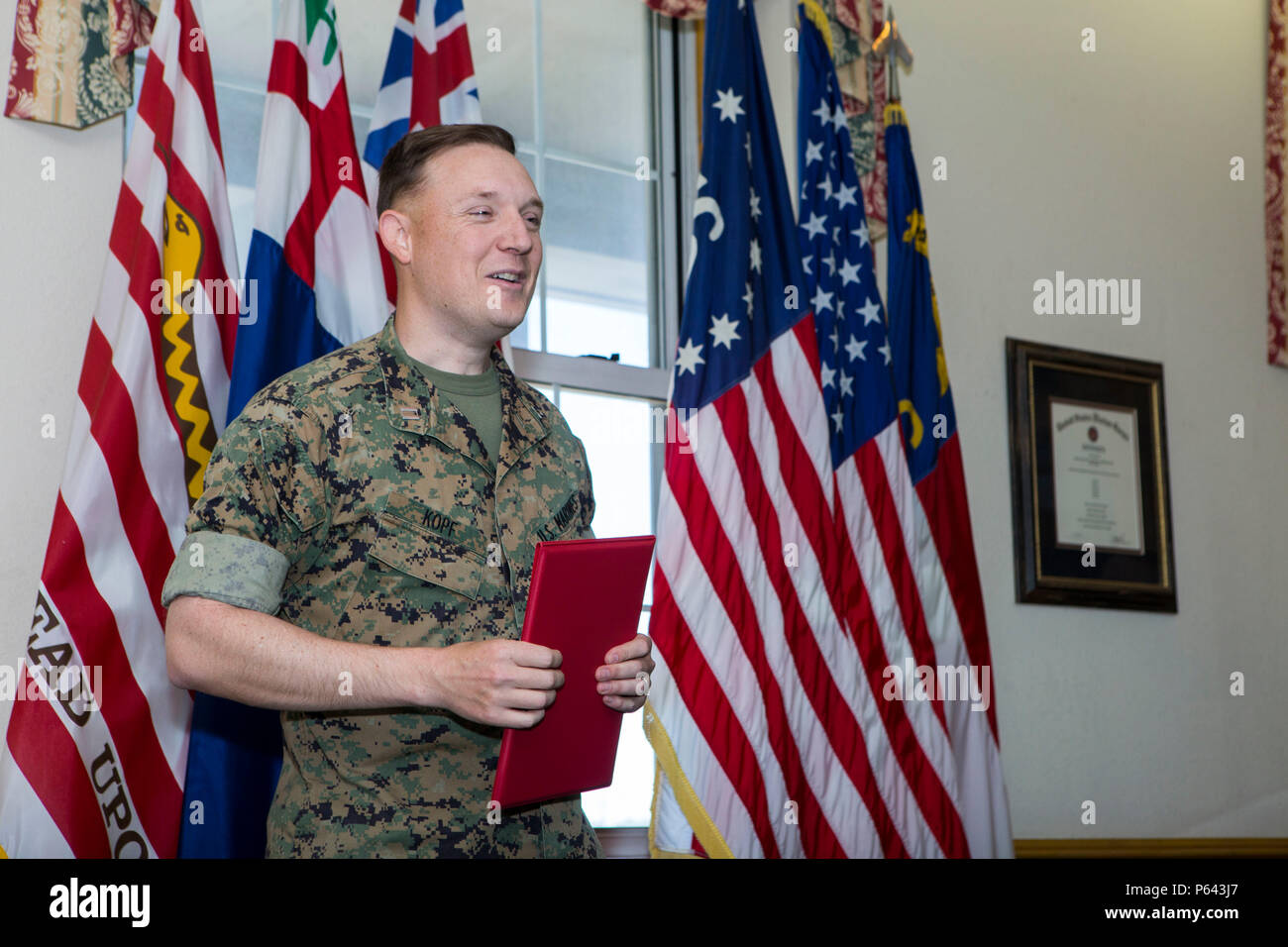 U.S. Marine Corps Capt. Christopher Kopf, staff secretary with Marine ...