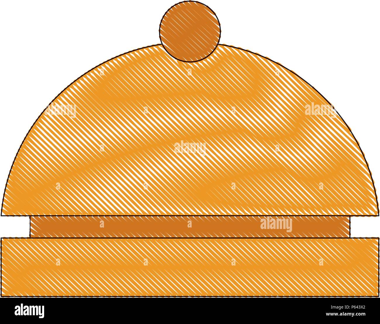 hotel bell reception service alert vector illustration drawing Stock ...