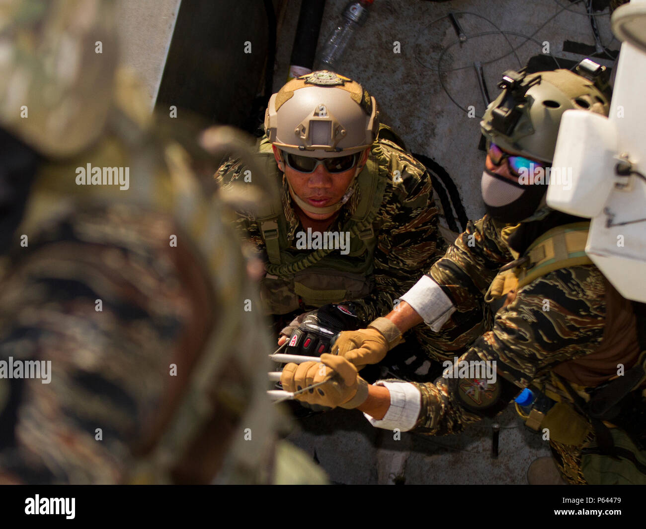 Philippine Special Operations Forces (SOF) participate in a visit ...