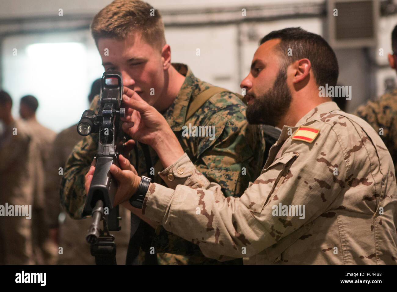 A Spanish Marine with Marine Infantry Brigade shows U.S. Marine Corps ...
