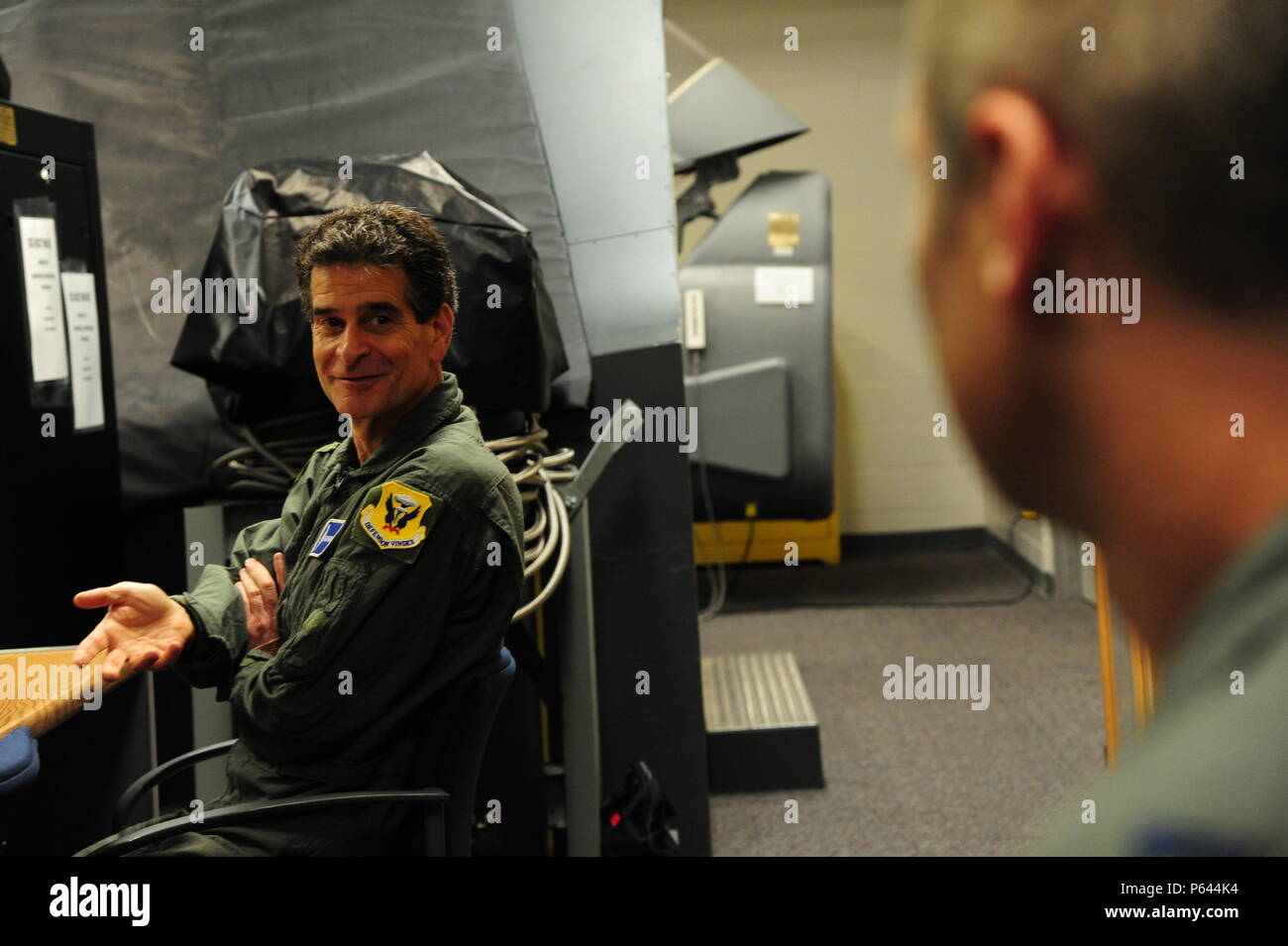 Dean Kamen, the FIRST Robotics founder, left, speaks with U.S. Air ...