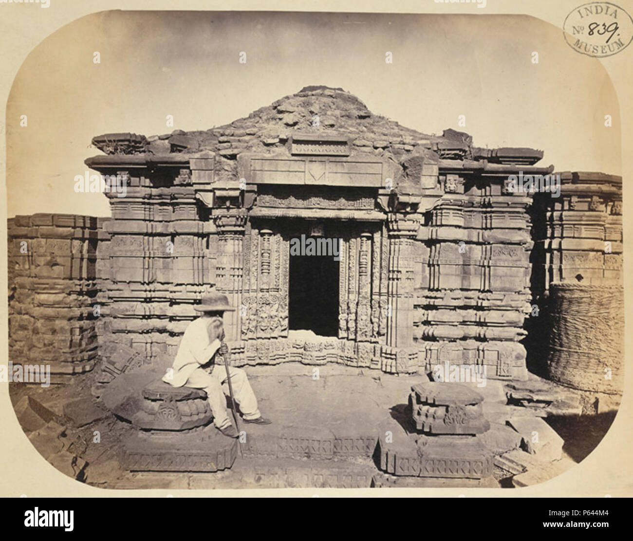 1871 photo of the ruins of a Kali Hindu temple at Chintarian Devikot in ...