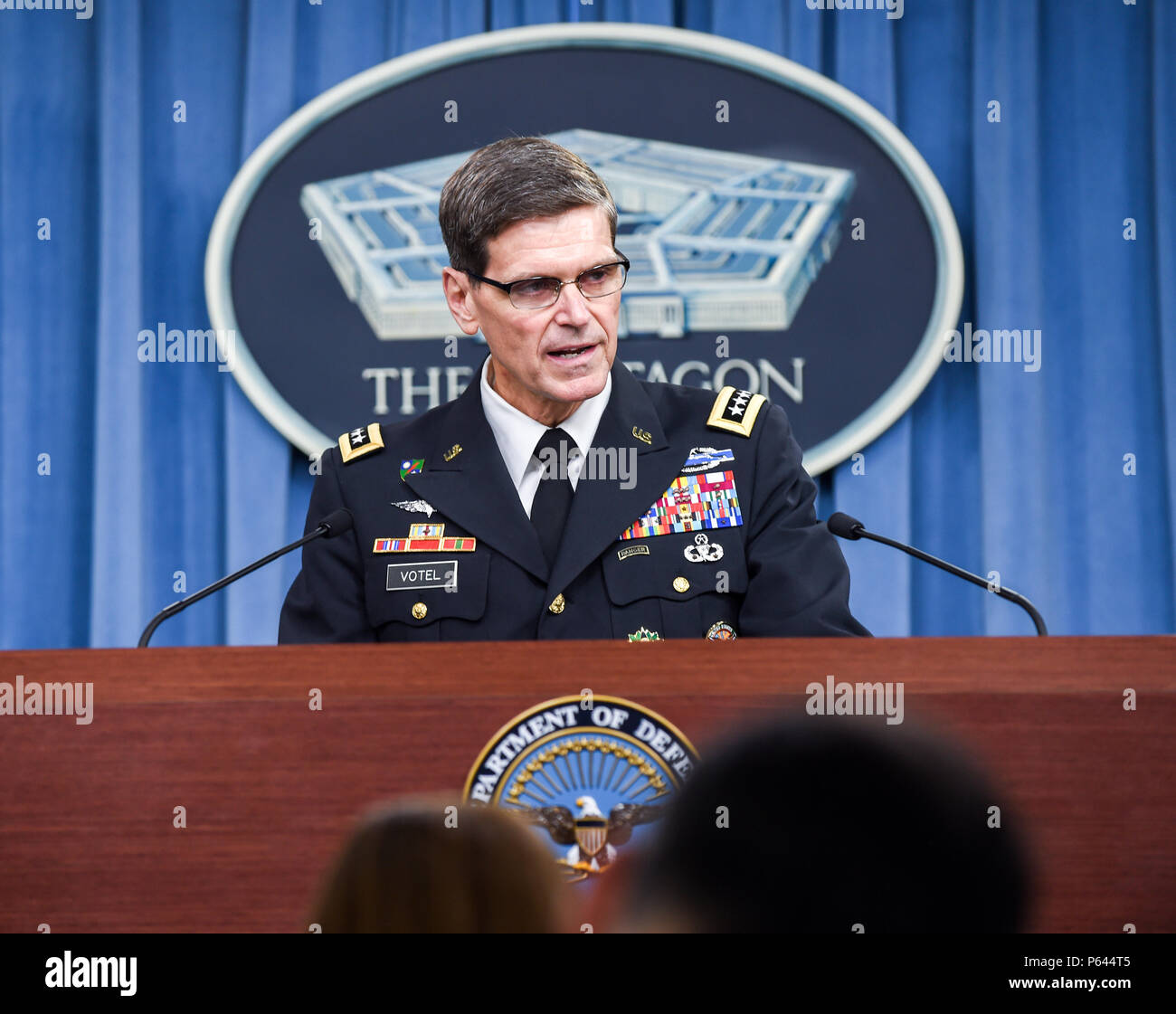 General Joseph L. Votel, commander, U.S. Central Command, briefs the ...