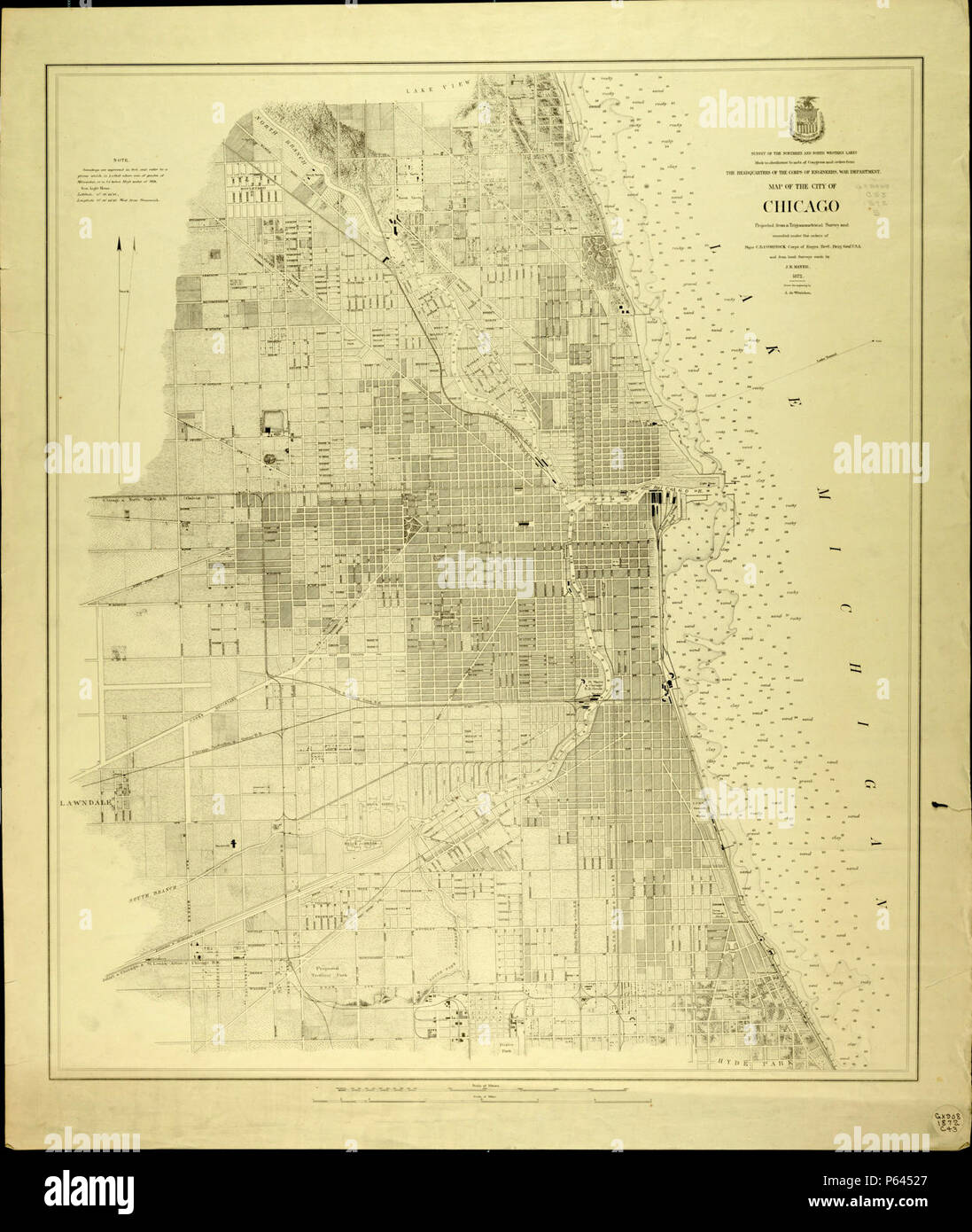 1872 Chicago map by Mayer Stock Photo - Alamy