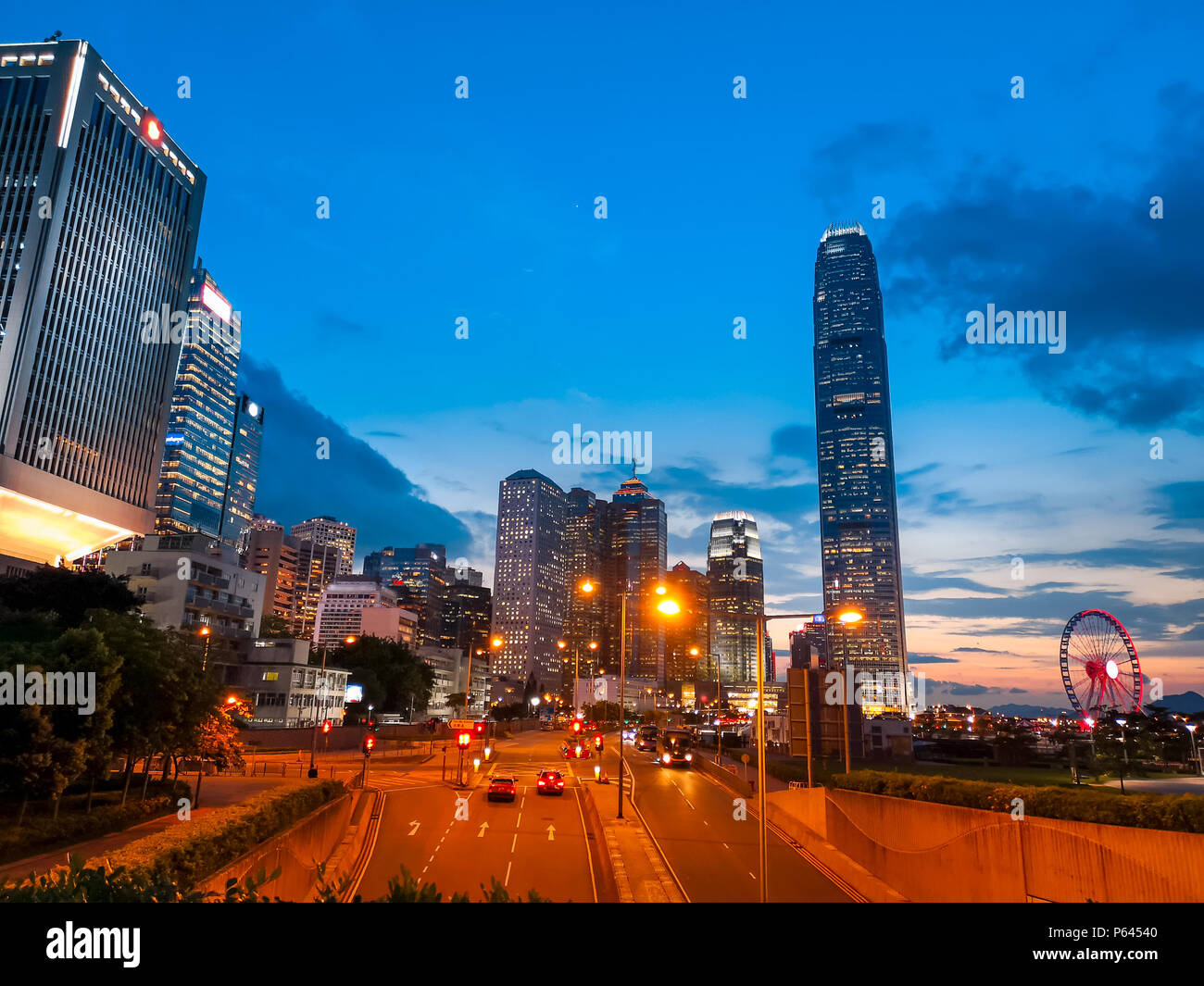 hong kong city view at night Stock Photo - Alamy