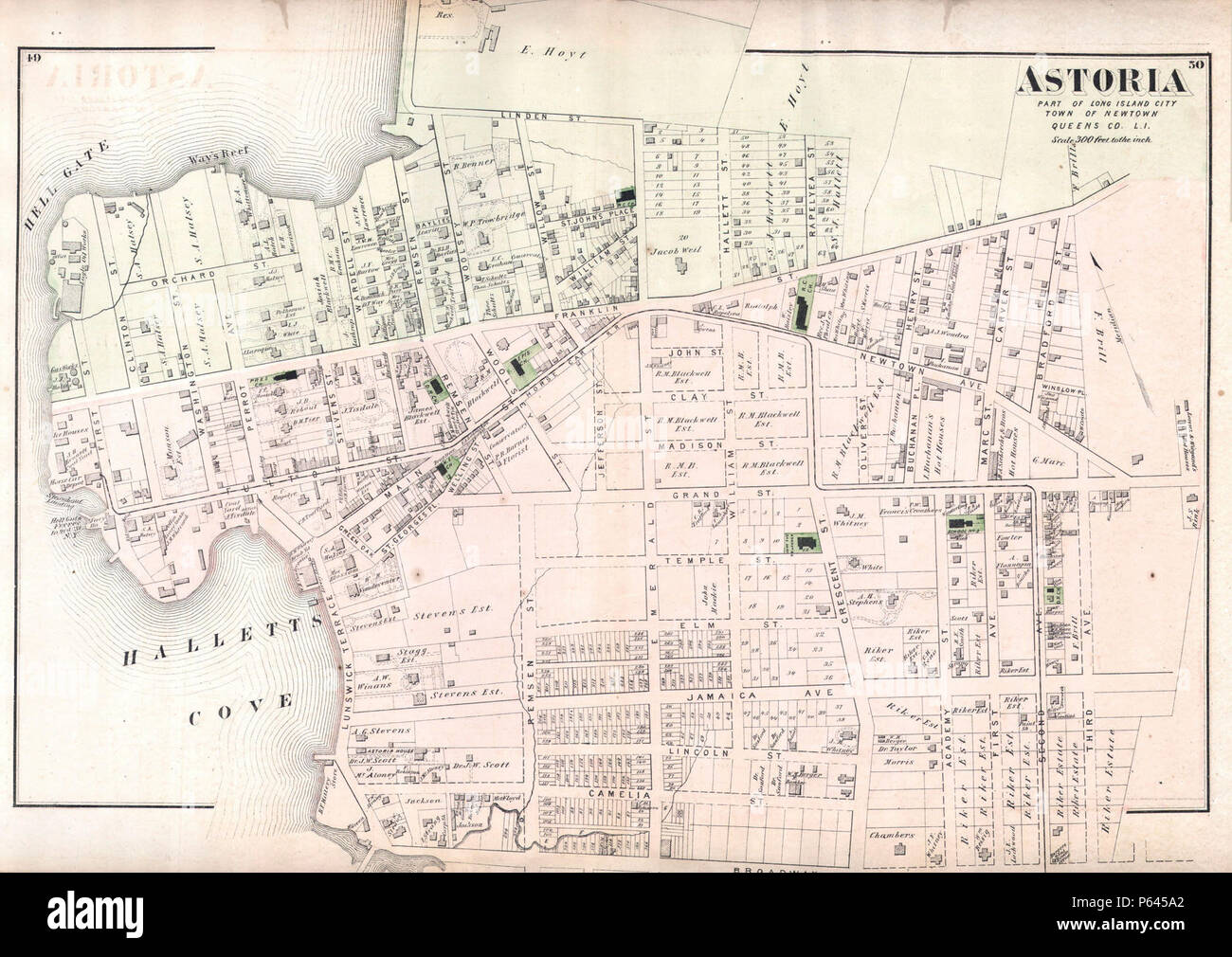 1873 Beers Map of Astoria, Queens, New York City - Geographicus ...