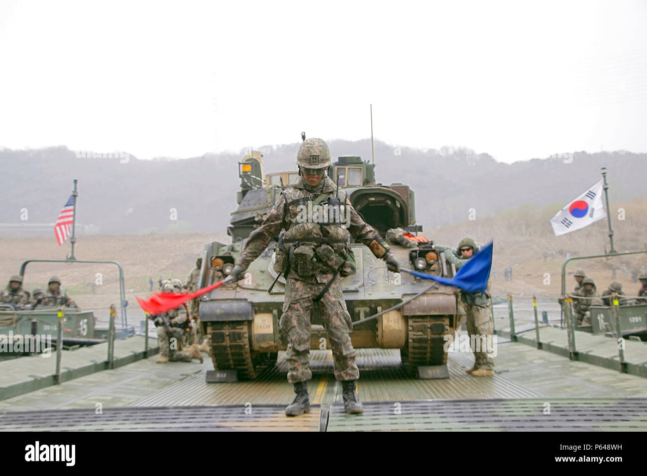 A South Korean Soldier from the Republic of Korea Army’s 6th Engineer ...