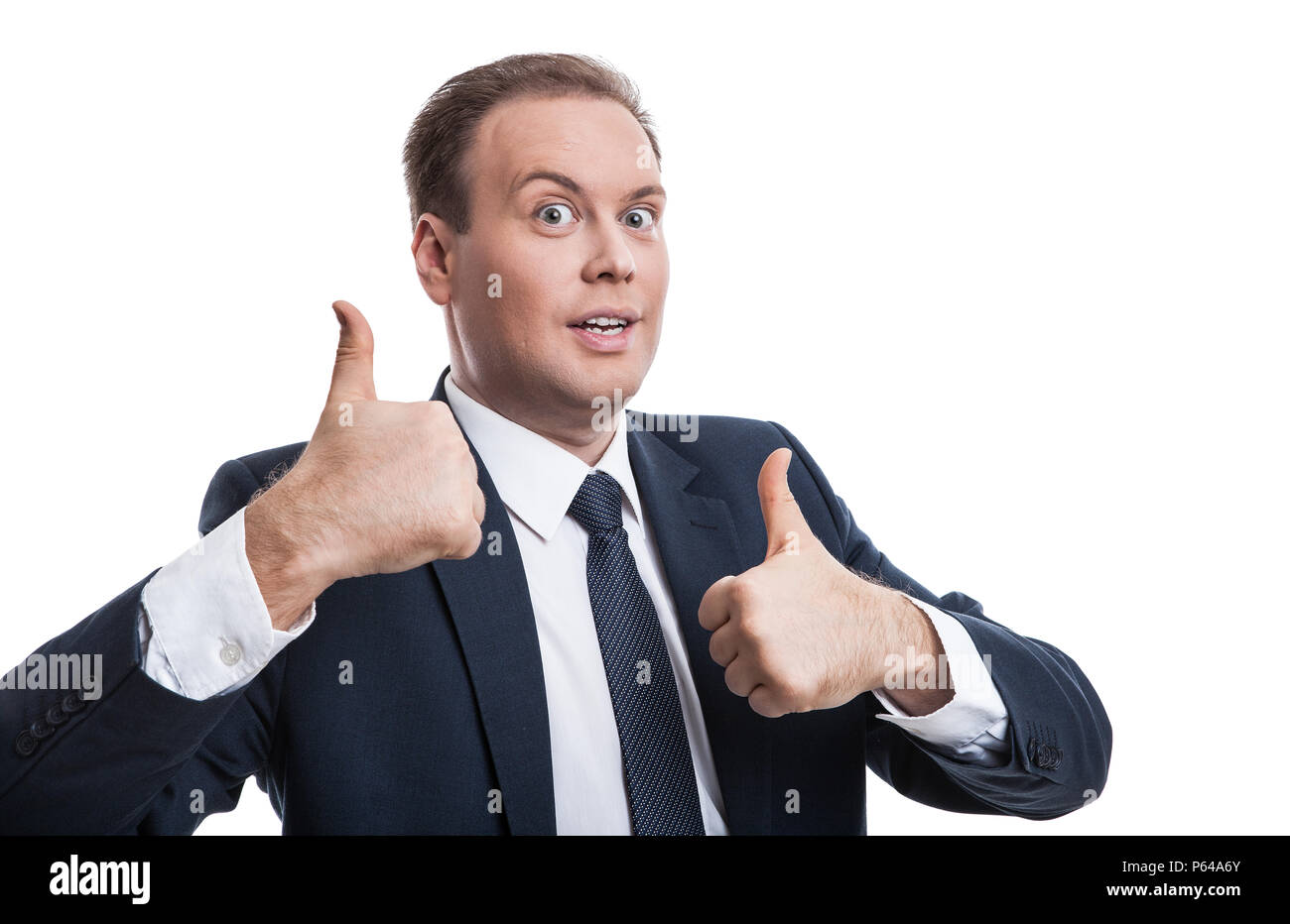 Portrait of a successful employee on a white background Stock Photo - Alamy
