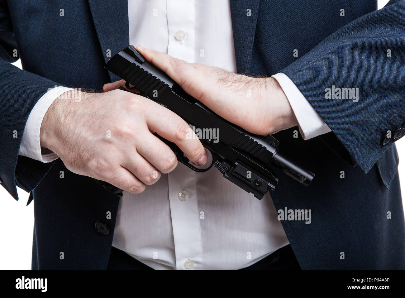Hand holding gun isolated hi-res stock photography and images - Alamy