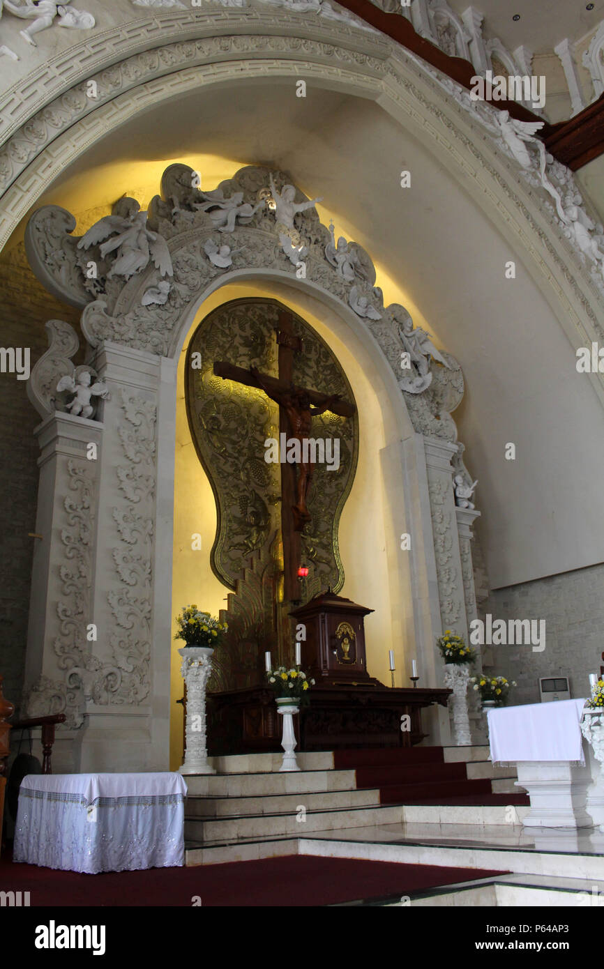 The Holy Spirit Cathedral of Catholic Church in Bali. Beautiful ...