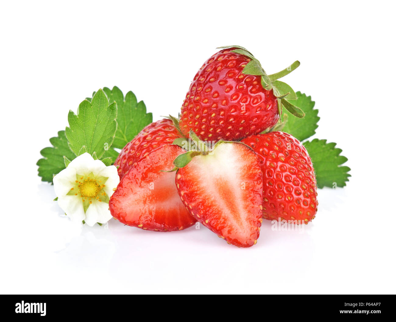 Strawberry on white background Stock Photo - Alamy