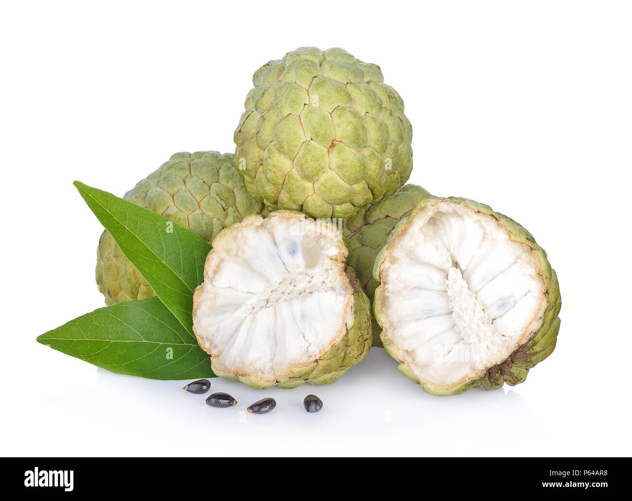 custard apple on white background Stock Photo - Alamy