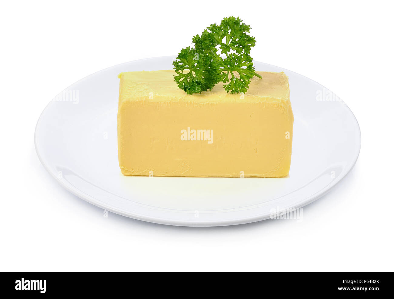 butter in ceramic plate on white background Stock Photo - Alamy