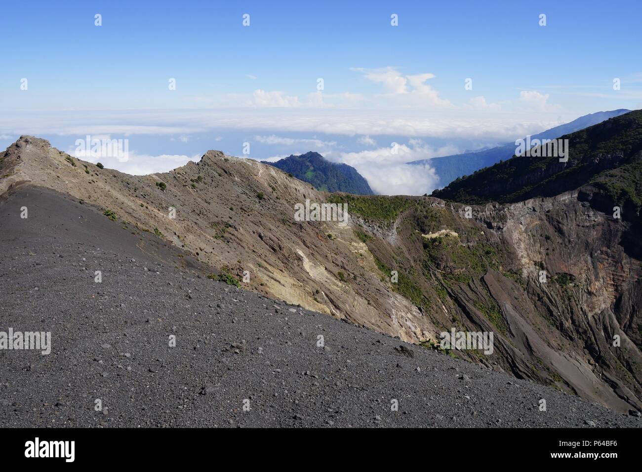 Crater wall of Irazu Volcano, Cartago Province, Costa Rica Stock Photo ...