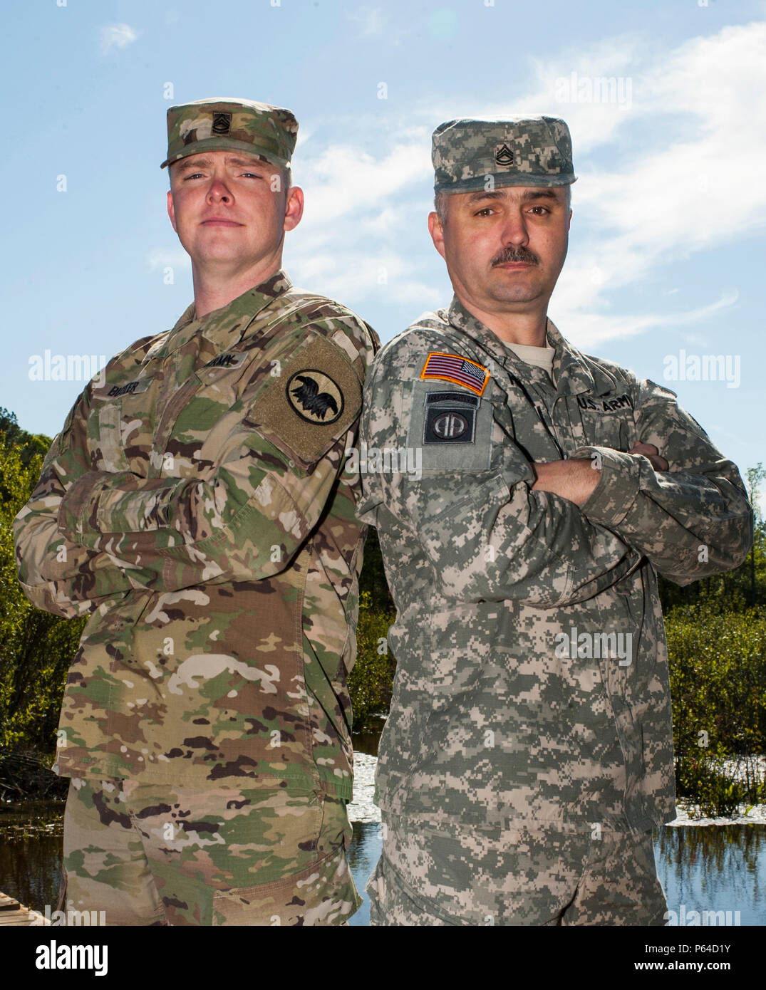 Sgt. 1st Class Aaron Butler, left, and Sgt. 1st Class Casey Martin, are ...