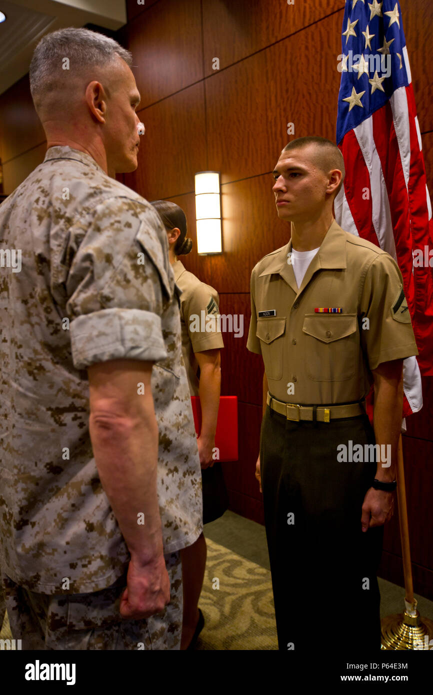 U.S. Marine Corps Lance Cpl. Matthew L. Koon with Drill Instructor ...