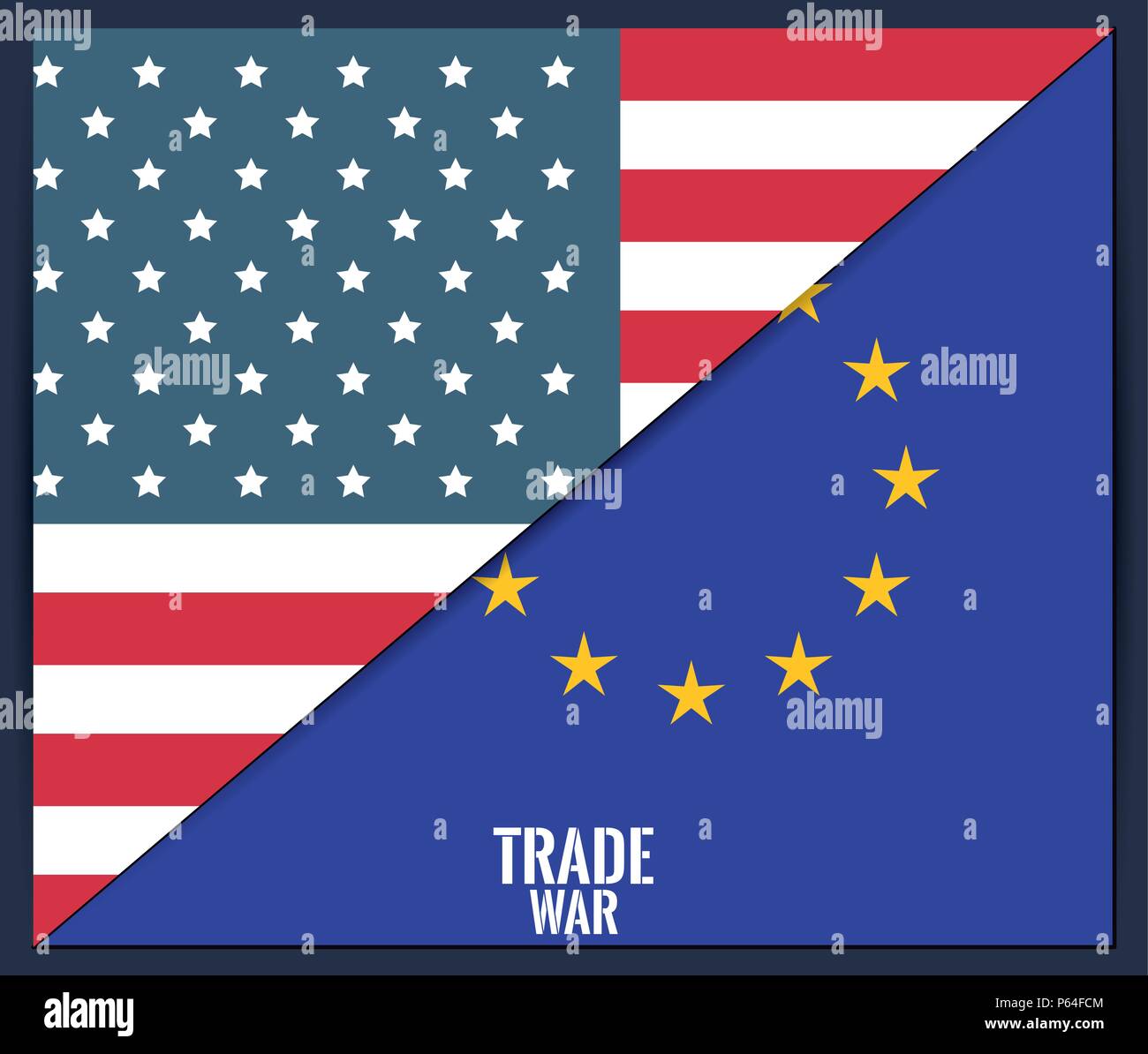 Trade tariffs concept flags Stock Vector Images - Alamy