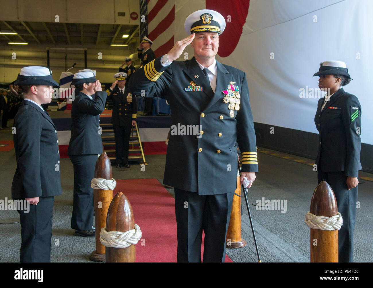 160412-N-YD641-136 YOKOSUKA, Japan (April 12, 2016) Capt. Chris Bolt is ...