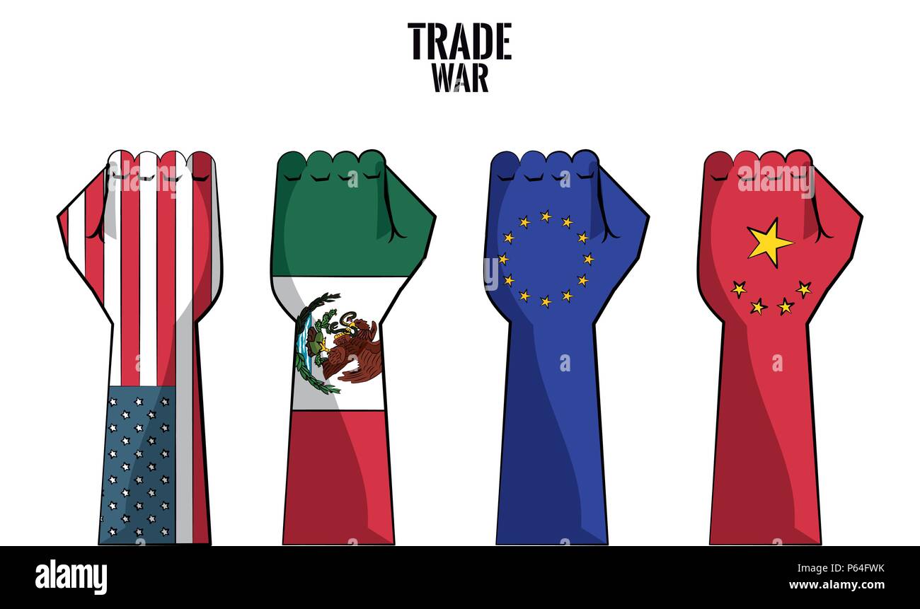 Trade war economic protectionism Cut Out Stock Images & Pictures - Alamy